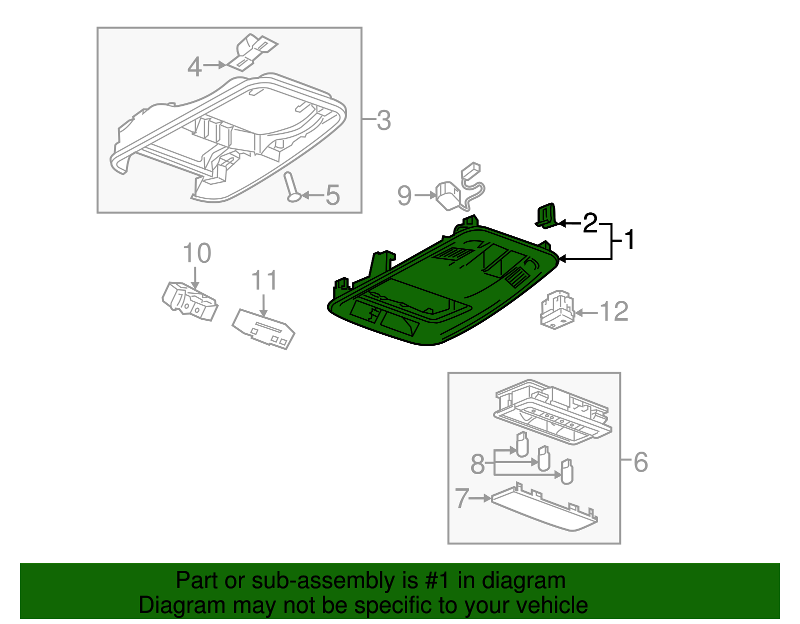 2019 Chevrolet Cruze Overhead Console 42643129 | Shop Matick Buick GMC