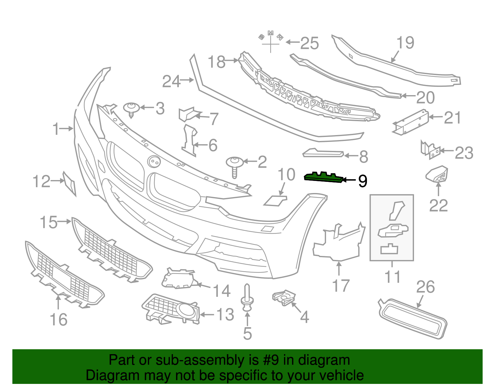 2014-2019 BMW Bumper Cover Side Bracket 51-11-7-293-803 | BMW OEM Parts