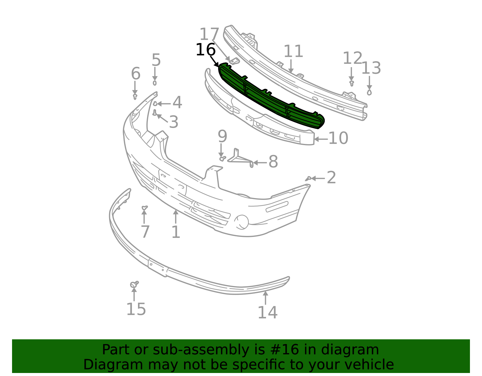 2001-2003 Hyundai Elantra Bumper Grille 86551-2D100 | MotorMotor