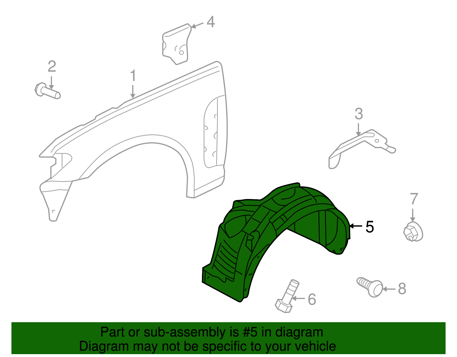C2Z22403 - Fender Liner 2012-2015 Jaguar | Land Rover OEM Parts