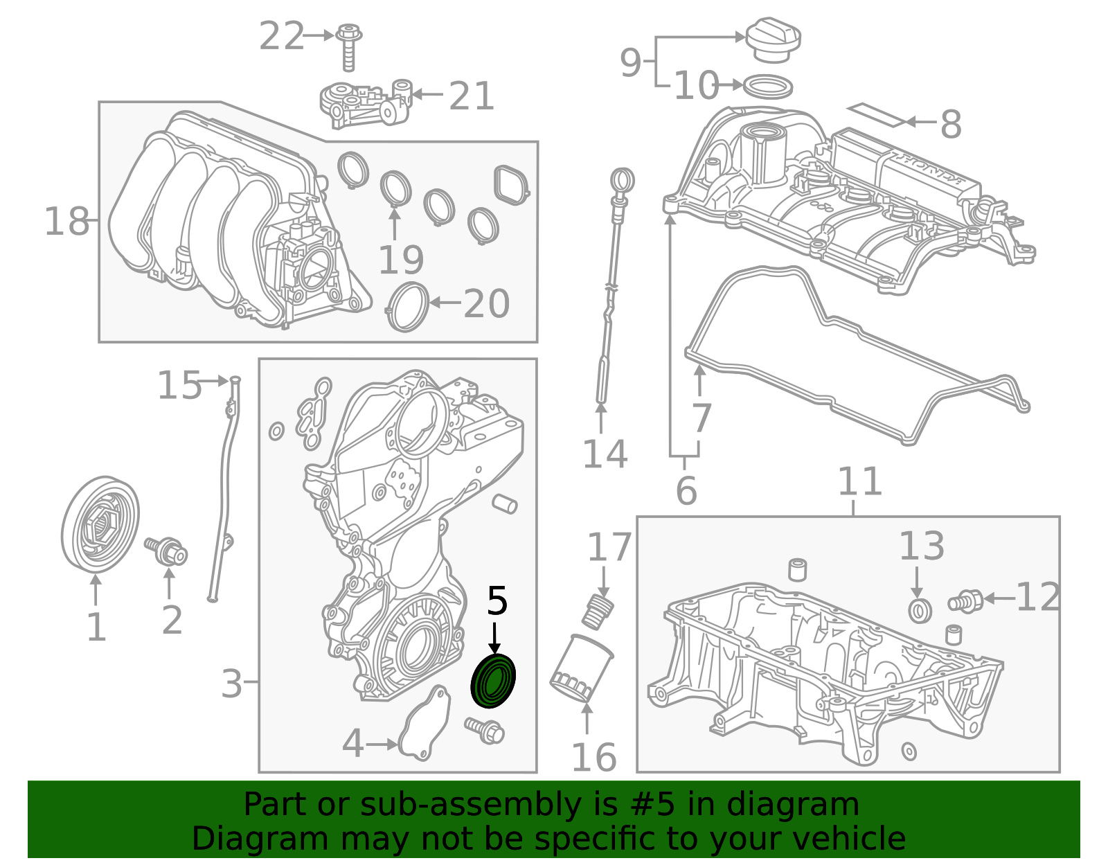 91212-5K9-003 - Front Crank Seal 2016-2022 Honda | Honda Parts Online
