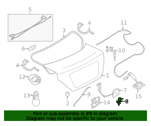 2007-2025 Nissan Deck Lid Striker 84621-JA00A | Nissan Parts Central