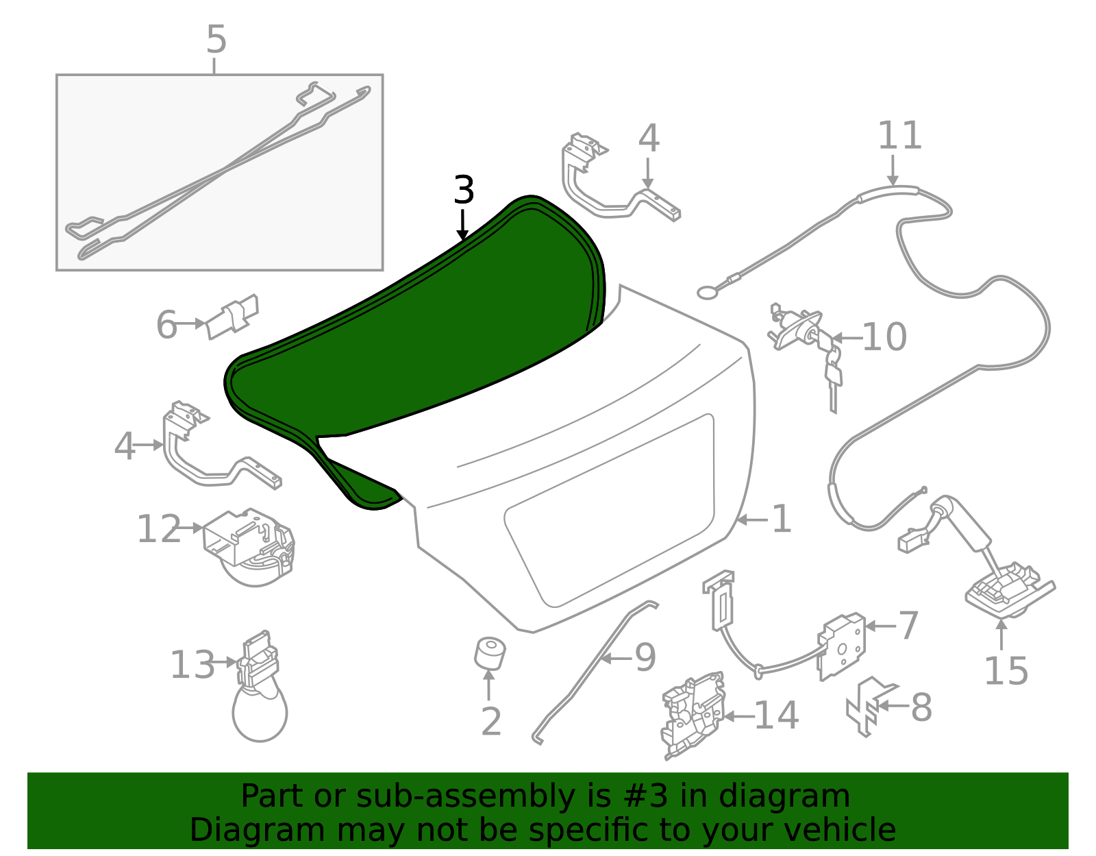 2020-2025 Nissan Versa Deck Lid Seal 84830-5EF0A | Nissan Parts Plus