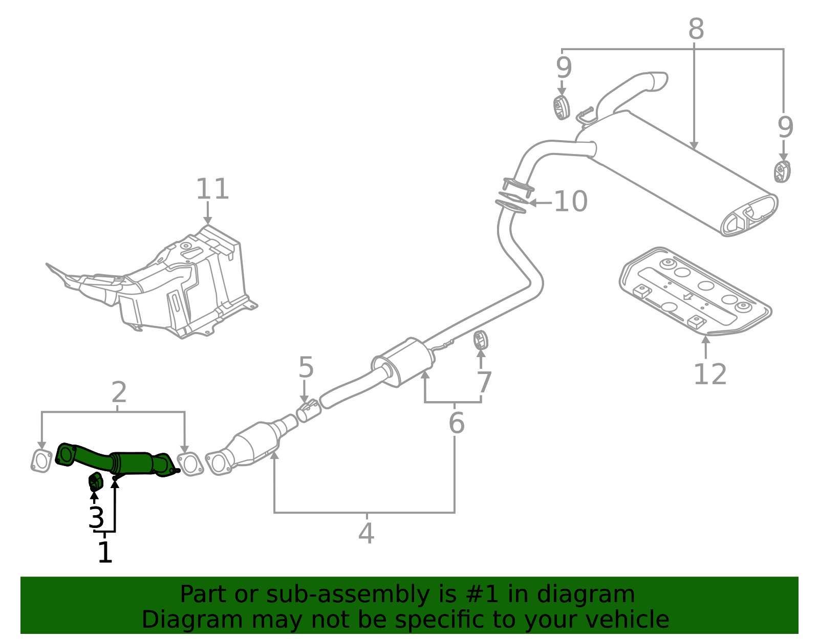 28610-J9250 - Front Pipe 2021-2025 Kia Seltos | Kia.Parts Store