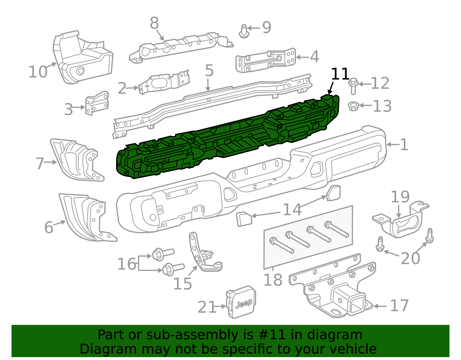2018-2025 Jeep Wrangler Energy Absorber 68295349AD | Mopar Parts Canada