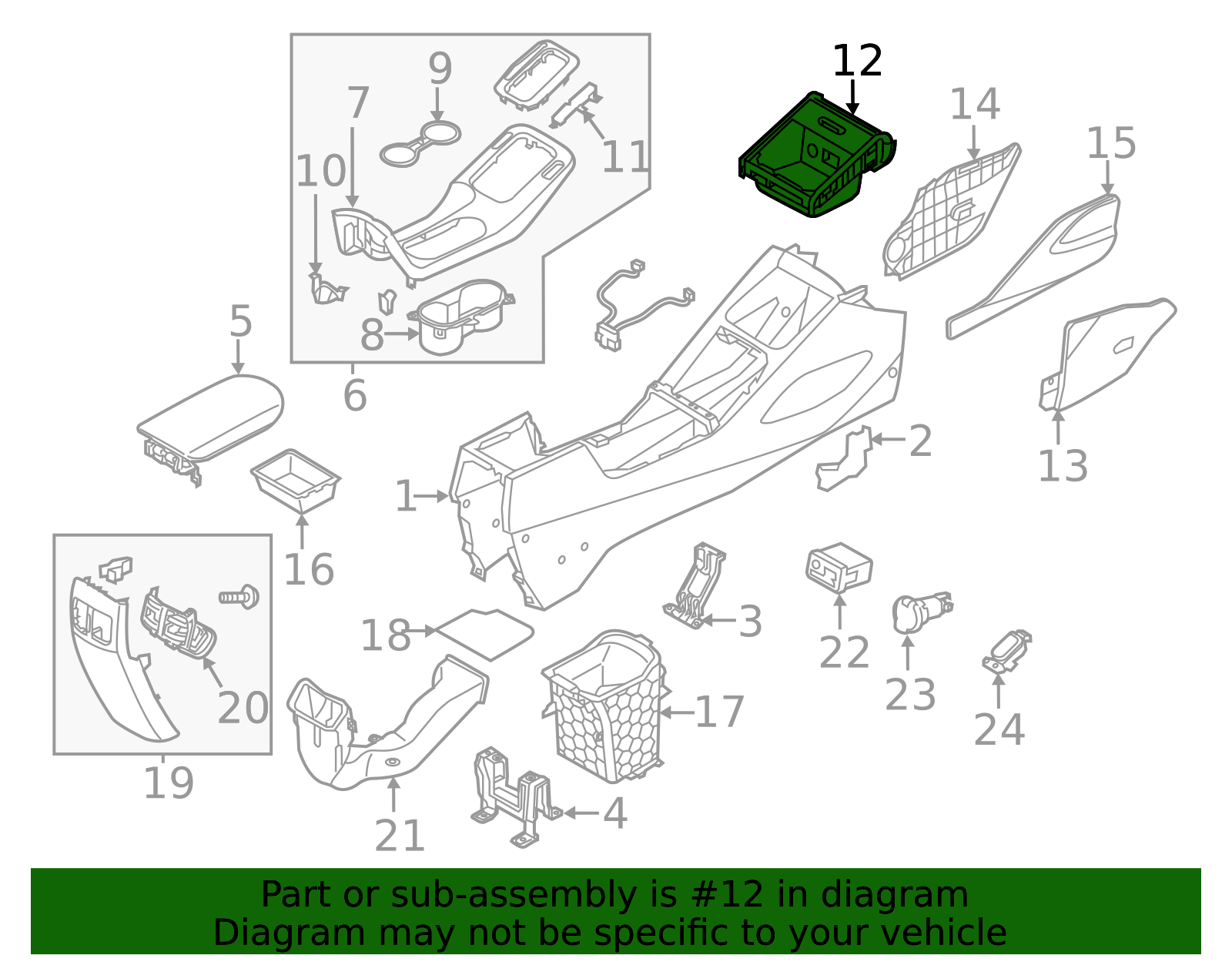 2017-2018 Kia Forte5 Accessory Tray 84680-B0200D8A | OEM Parts Online