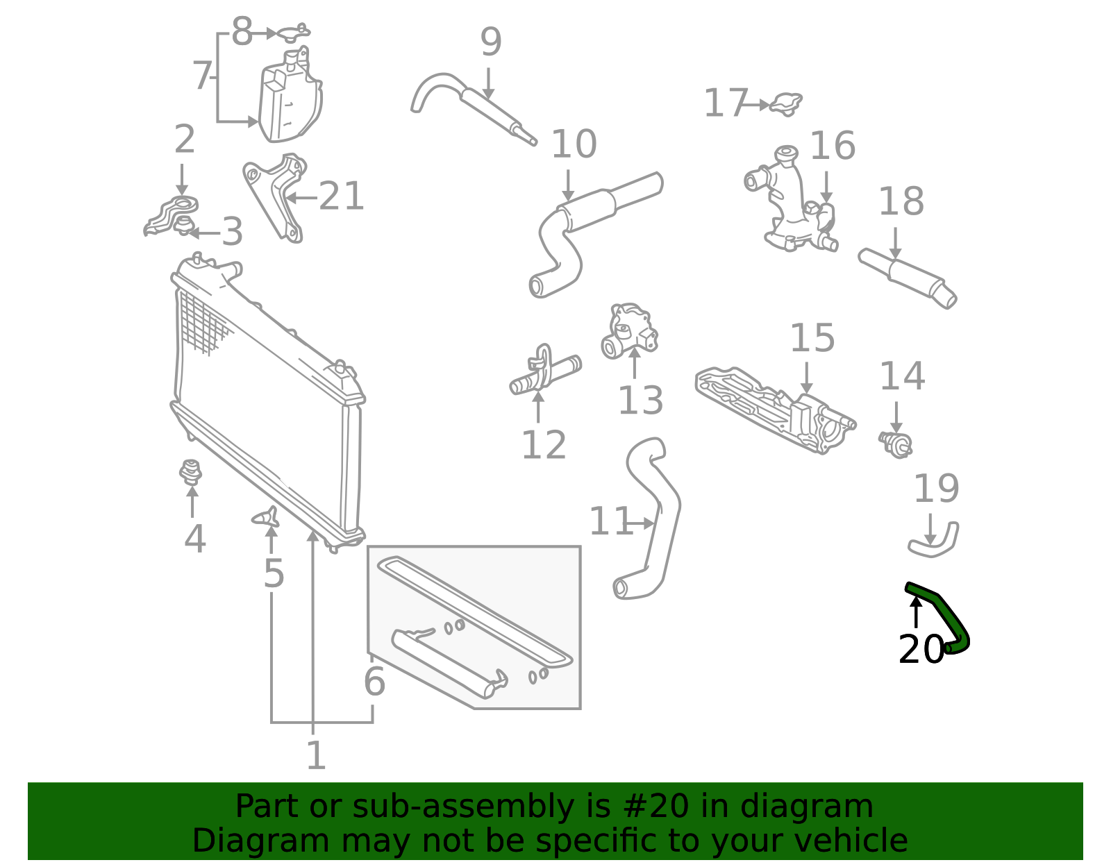 2000-2004 Toyota Engine Coolant Hose 16267-20020 | MotorMotor