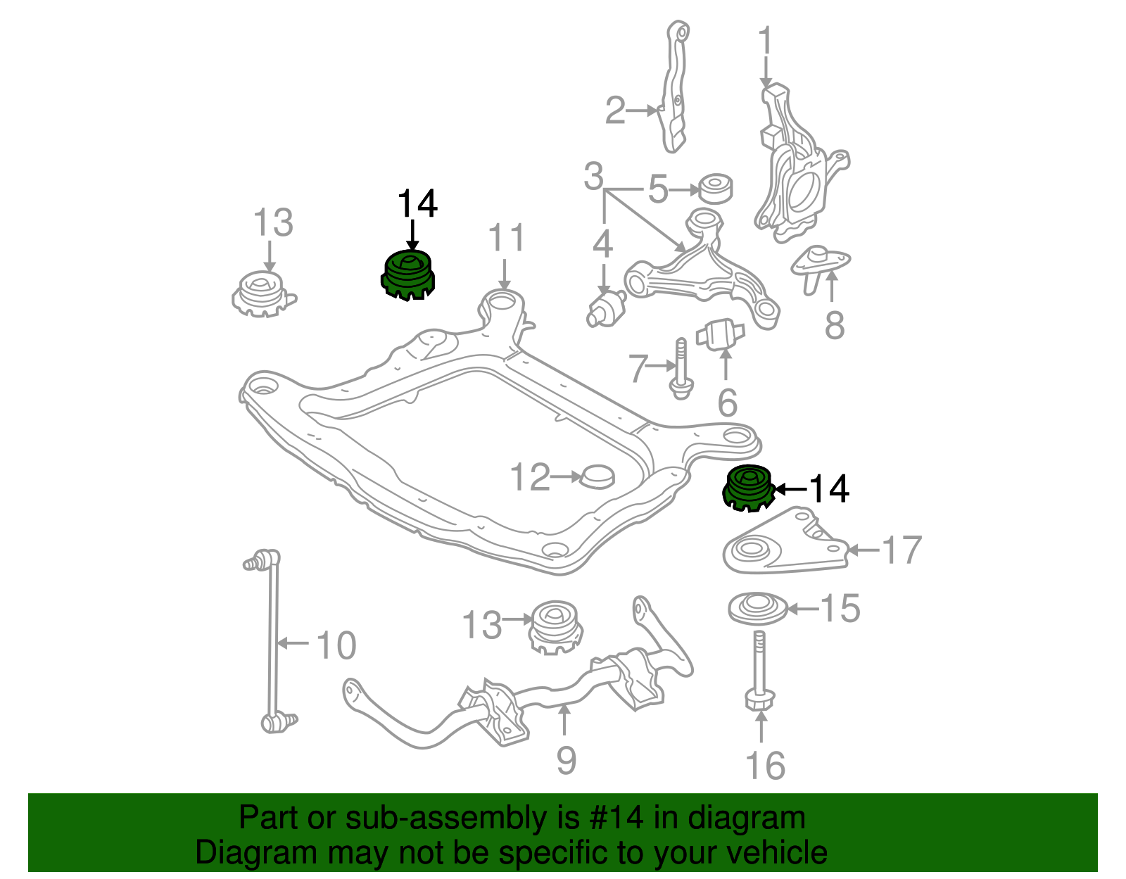 1993-2011 Volvo Engine Cradle Rear Bushing 3507923 | TascaParts.com