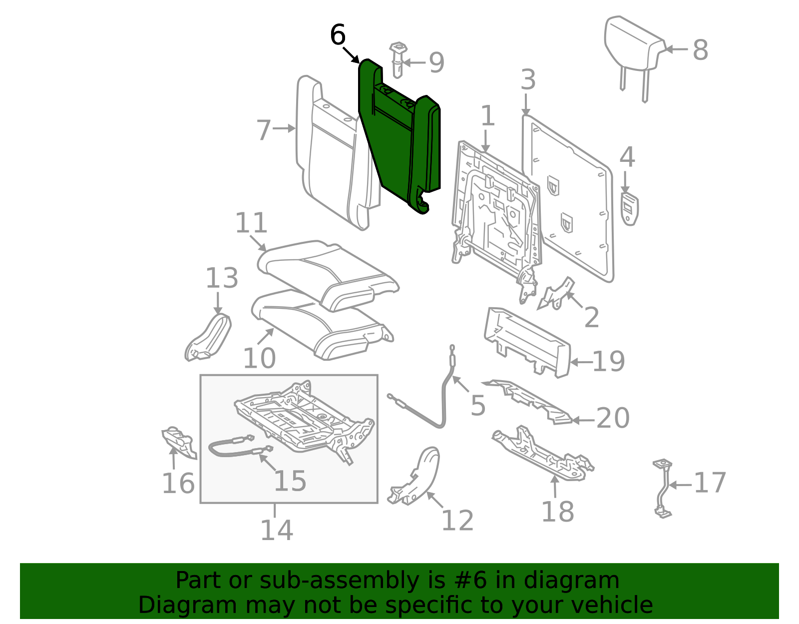 2006-2012 Toyota RAV4 Seat Back Pad 79385-42010 | MotorMotor
