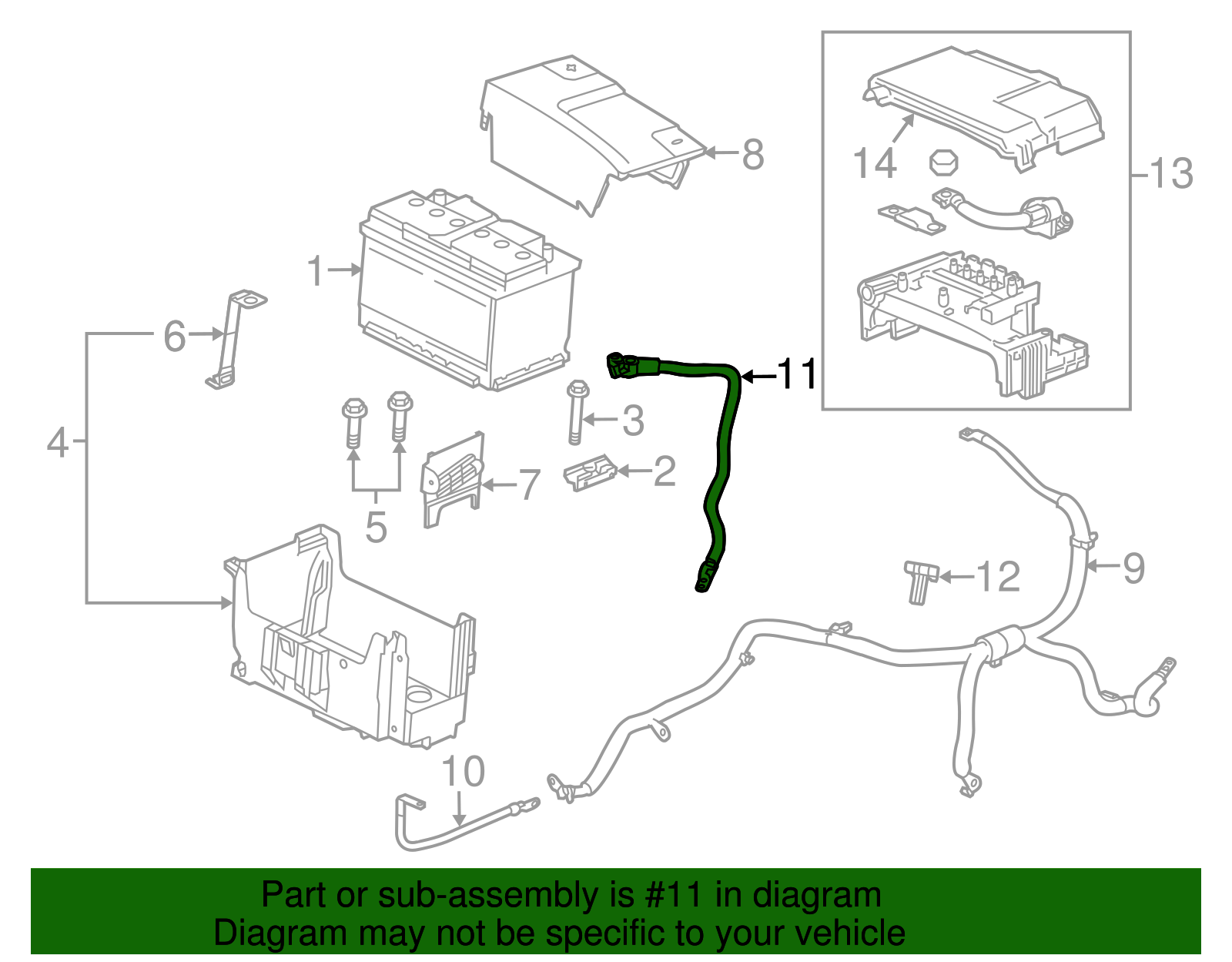 2014-2015 Chevrolet Negative Battery Cable 23298211 | OEM GM Parts