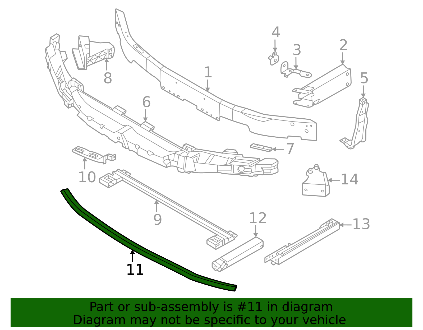51117480390 - 2020-2024 BMW Lower Impact Bar (51-11-7-480-390) | BMW of ...