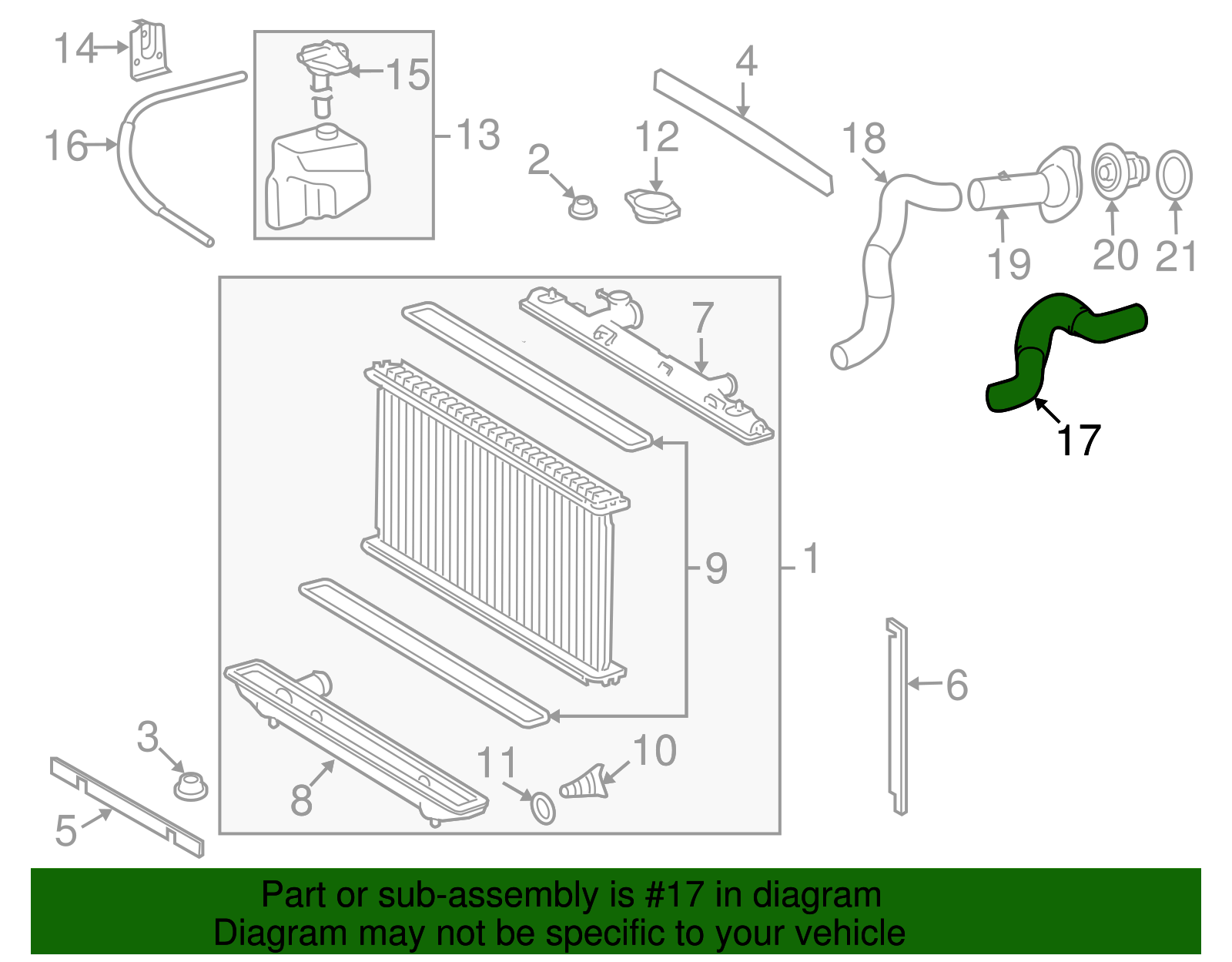 2010-2011 Toyota Camry Upper Hose 16571-0V060 | Toyota Parts Center