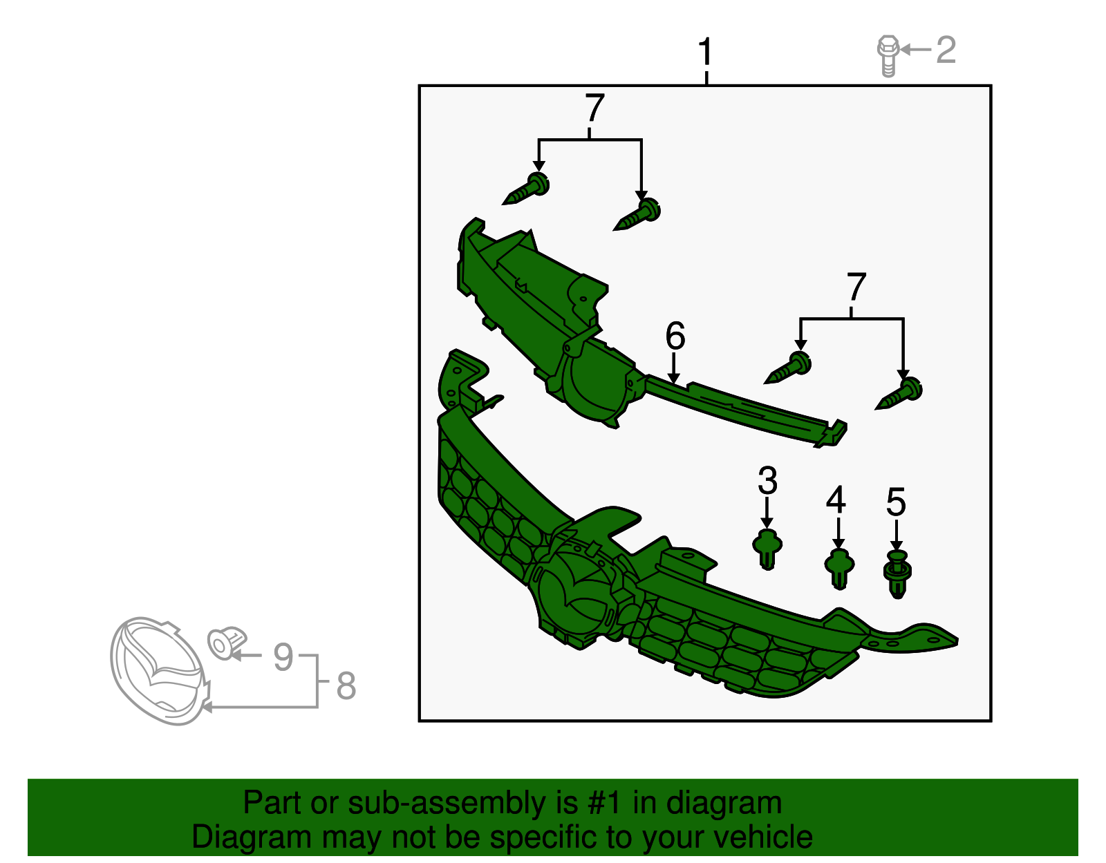 2010-2012 Mazda CX-7 Grille Assembly EH48-50-710C | Mazda Parts Deals