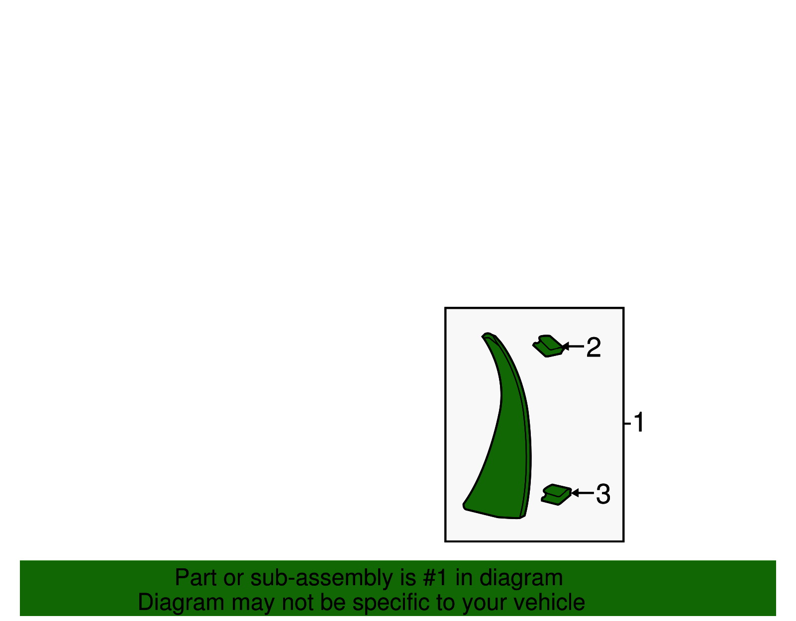 23489905 - Passenger Side Rear Wheel Opening Rear Molding 2014-2019 ...