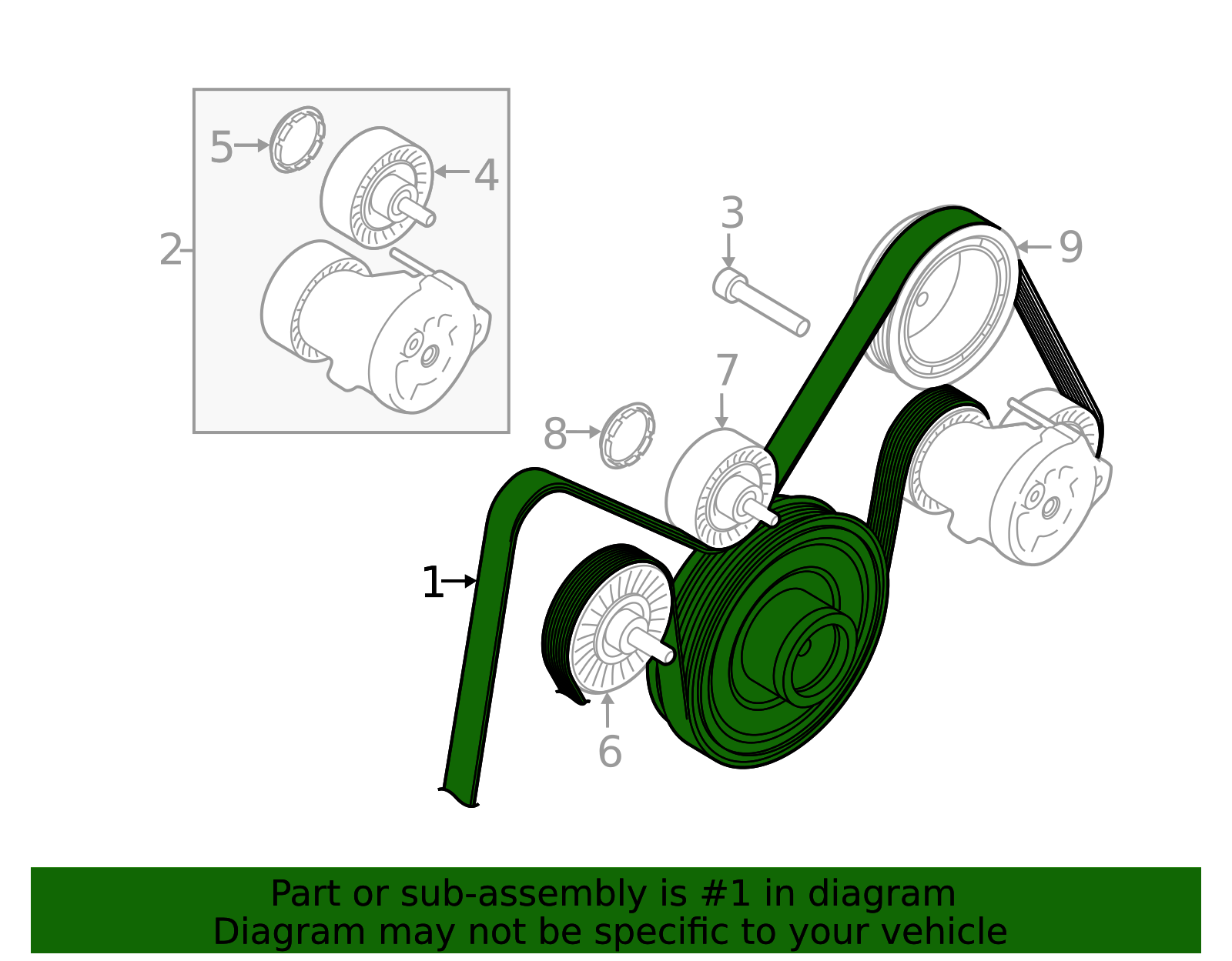 T2H59849 - Serpentine Belt 2017-2024 Jaguar | OEM Euro Parts