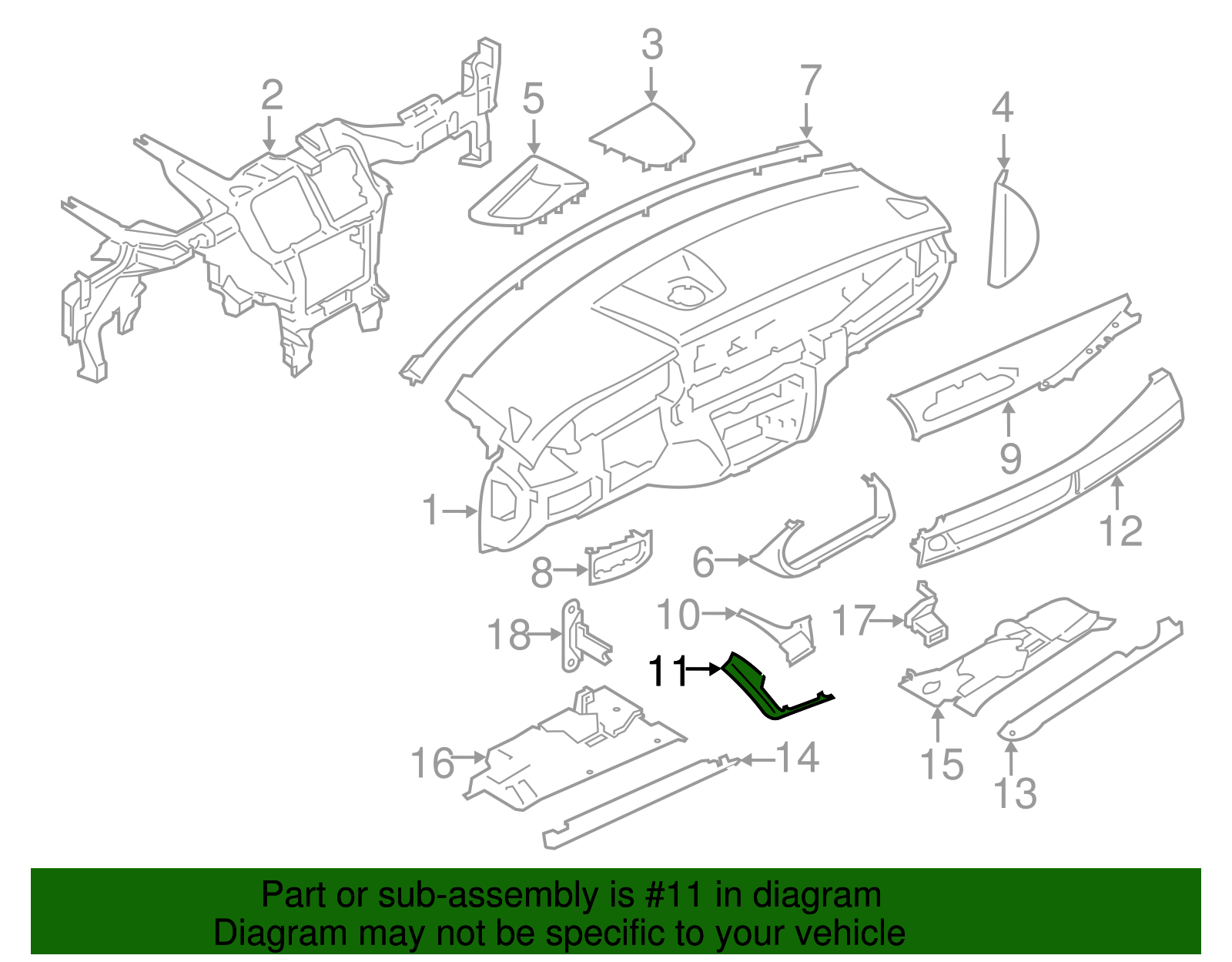 64229270671 - 2014-2019 BMW Trim Bezel (64-22-9-270-671) | BMW of South ...