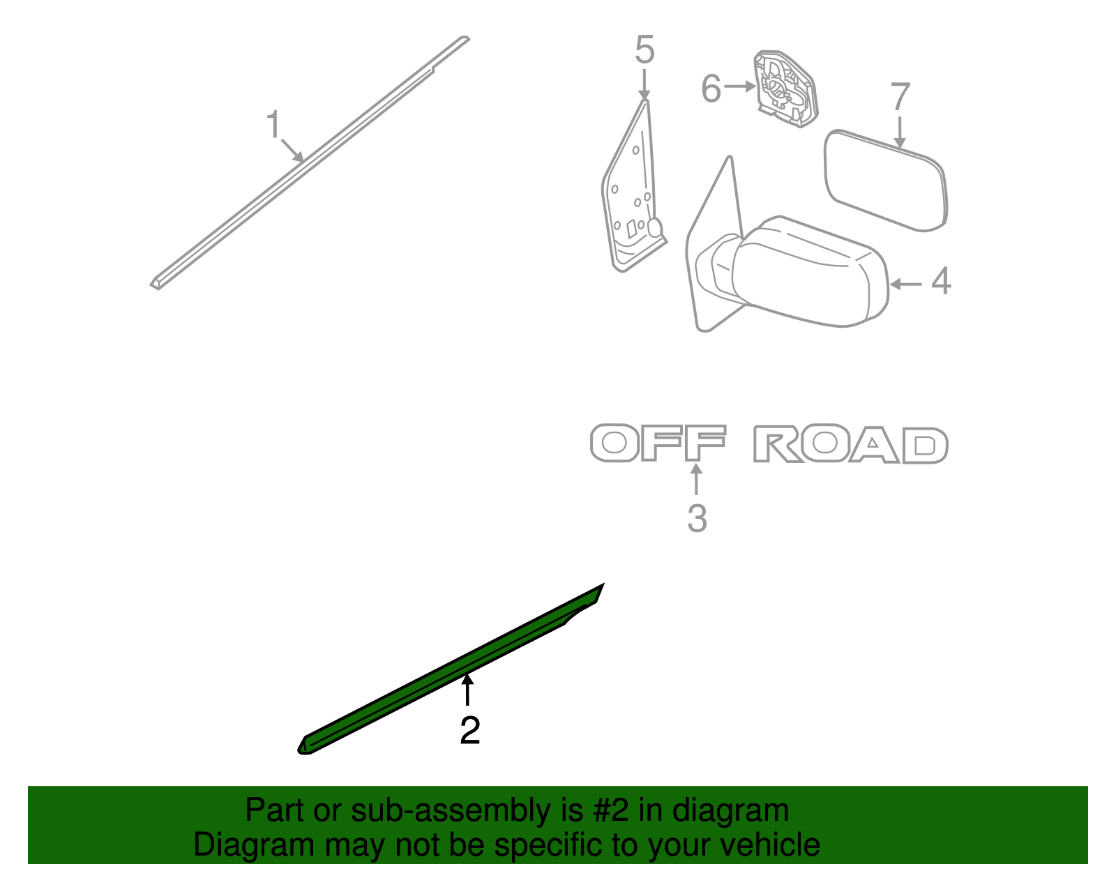 2005-2015 Nissan Body Side Moldings, Left Side 999G2-KR00101 | Nissan ...