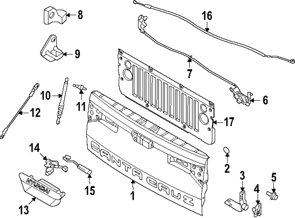 81280-K5000 - 2022-2024 Hyundai Santa Cruz - Release Cable | Hyundai Parts Express