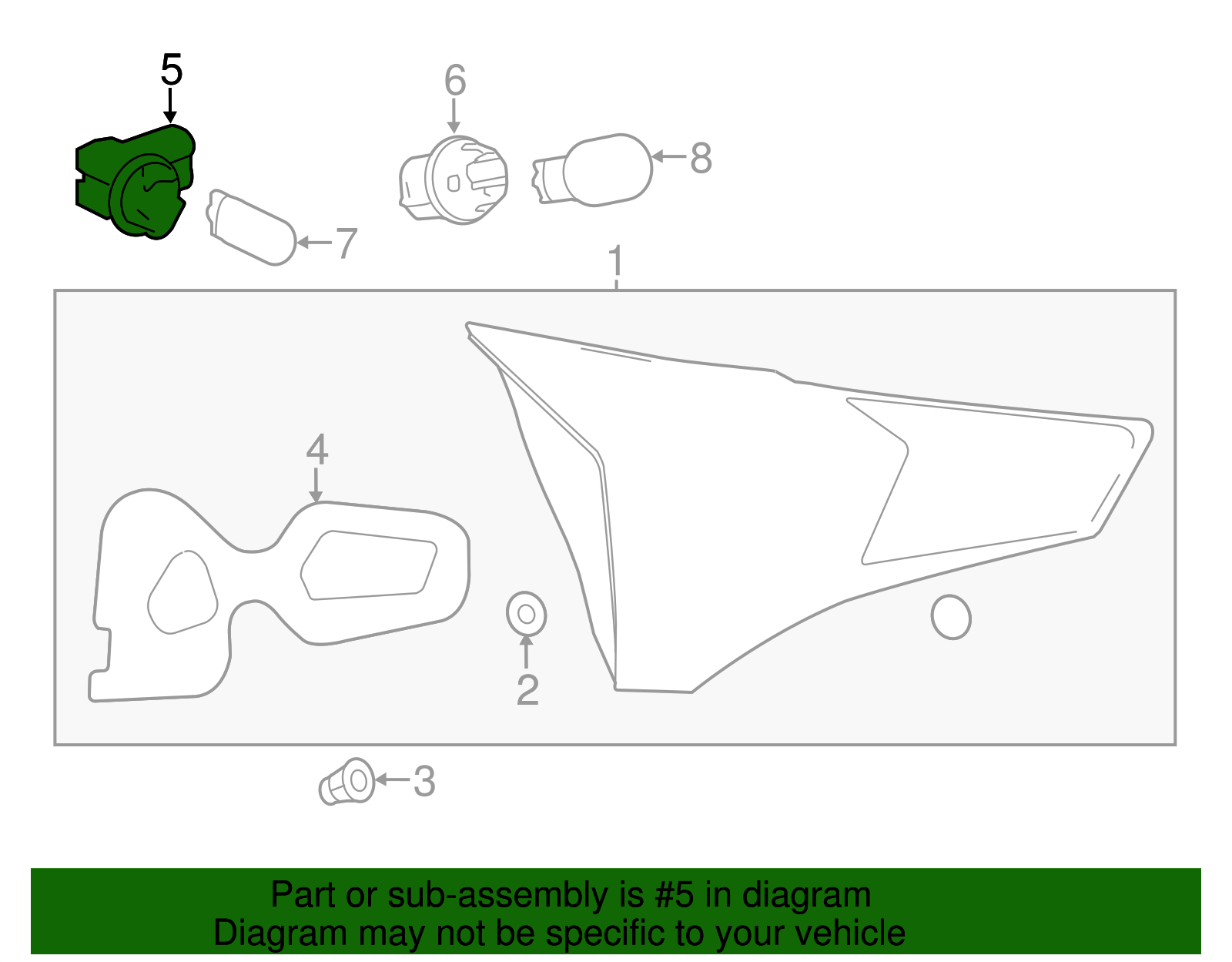 Genuine Toyota Tail Light Socket part# 81275-12501 for 2013-2015 Toyota ...