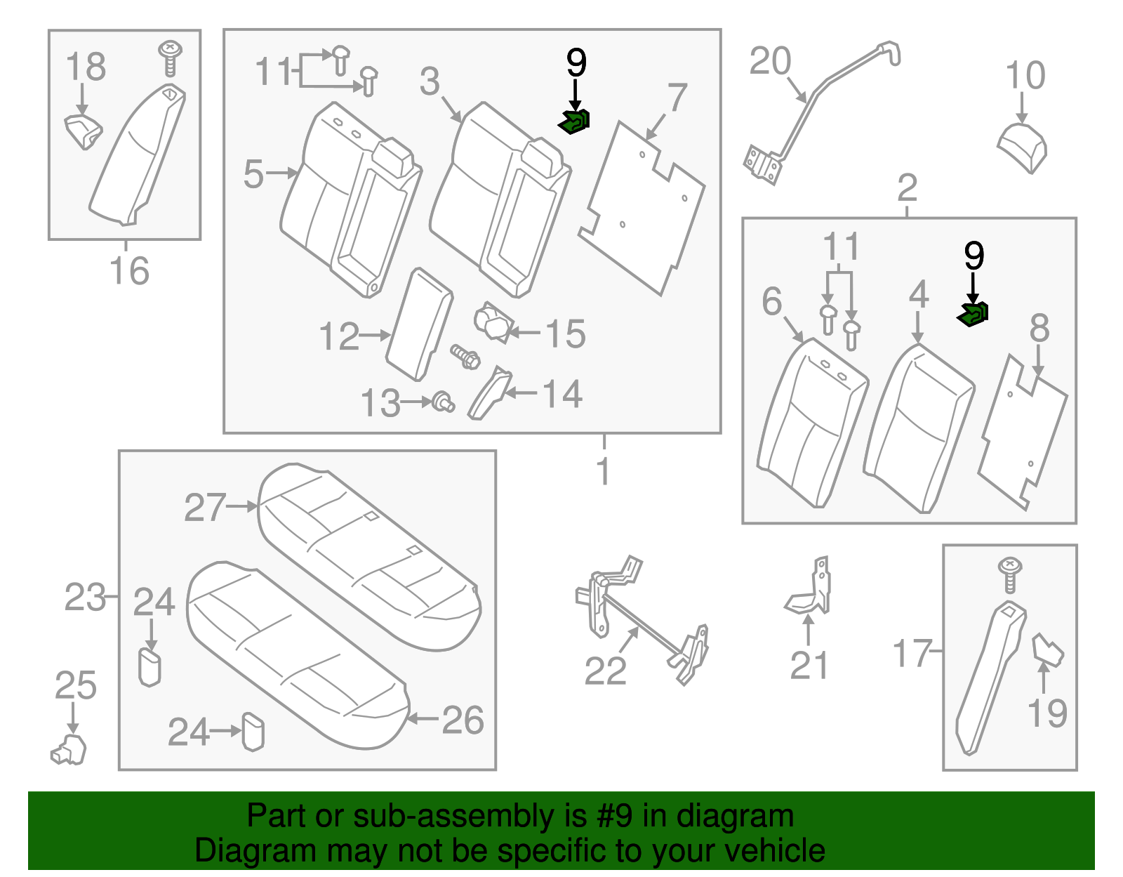 2013-2018 Nissan Altima Seat Back Panel Fastener 01553-0106U | Scott ...