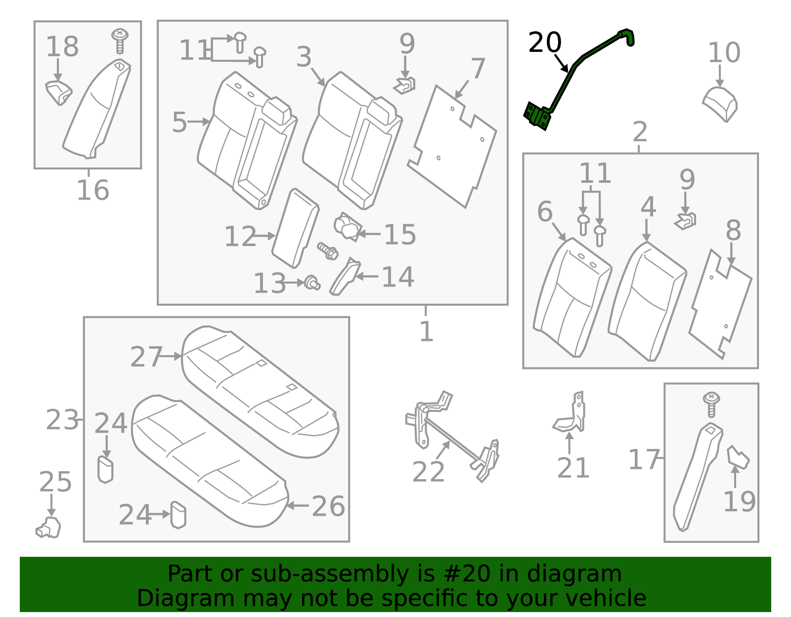 88641-3TE0A - High-Quality Seat Back Lock for 2013-2018 Nissan Altima ...