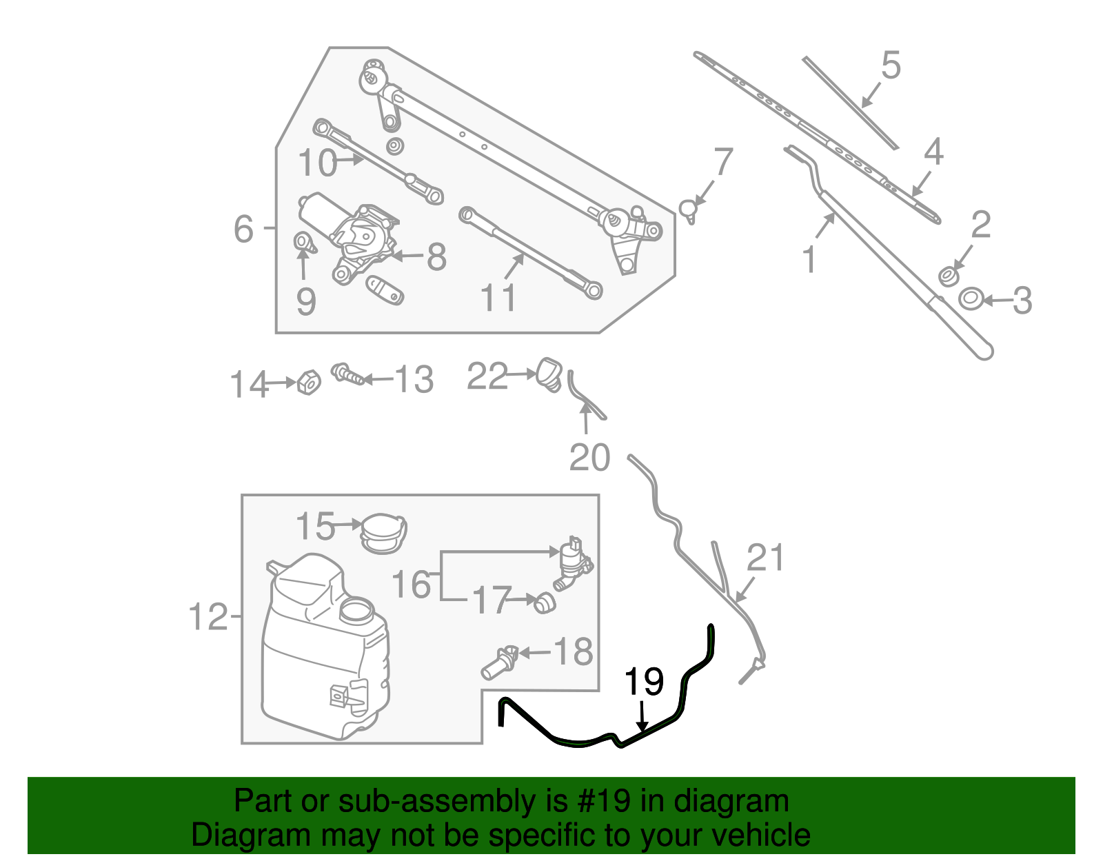 28935-7S010 - 2004-2015 Nissan - Washer Hose | Anicra Nissan Parts