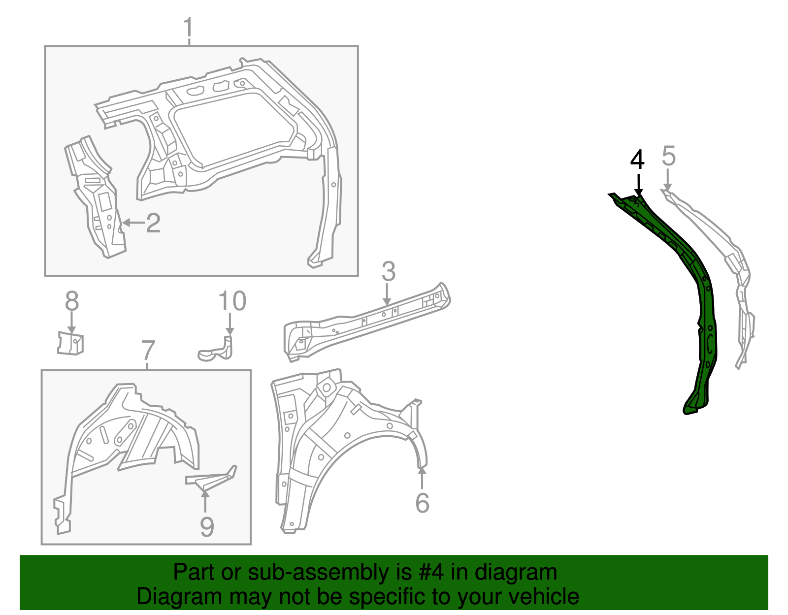 2011-2020 Toyota Sienna Lift Gate Pillar 61033-08902 | Toyota Parts Center
