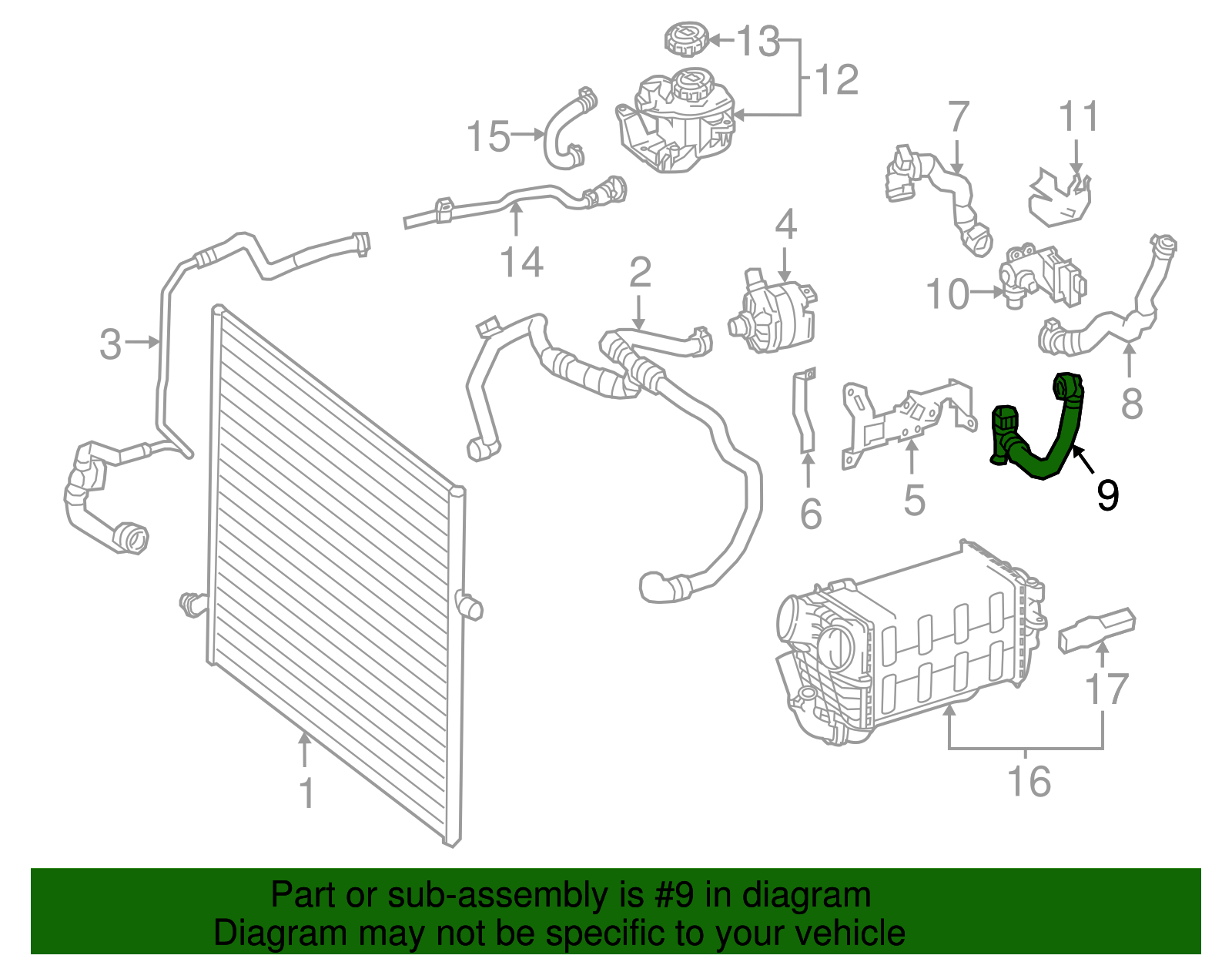 222-501-97-00 - Engine Coolant Hose 2014-2021 Mercedes-Benz | Mercedes ...
