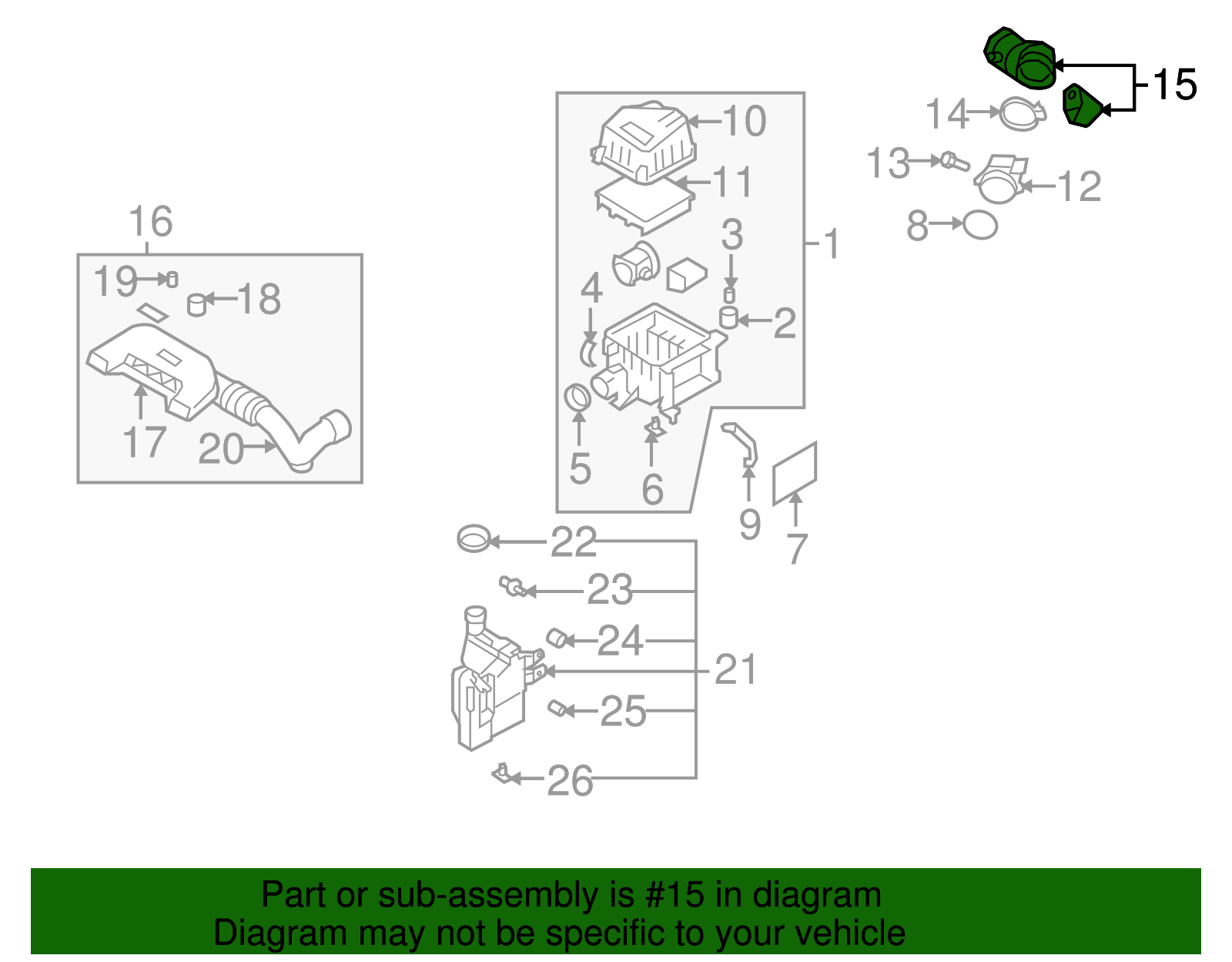 281302h100 - Hyundai Intake Hose 2007-2012 Hyundai Elantra ...