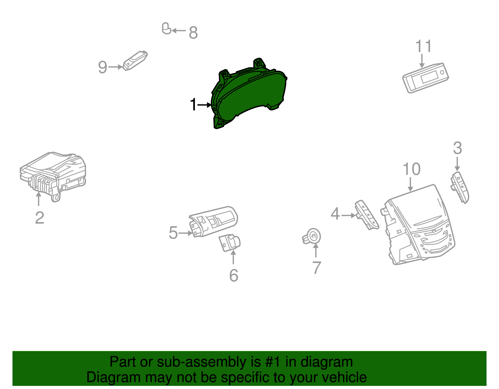 2014-2019 Cadillac XTS Instrument Cluster 23280987 | Capital Chevy Parts