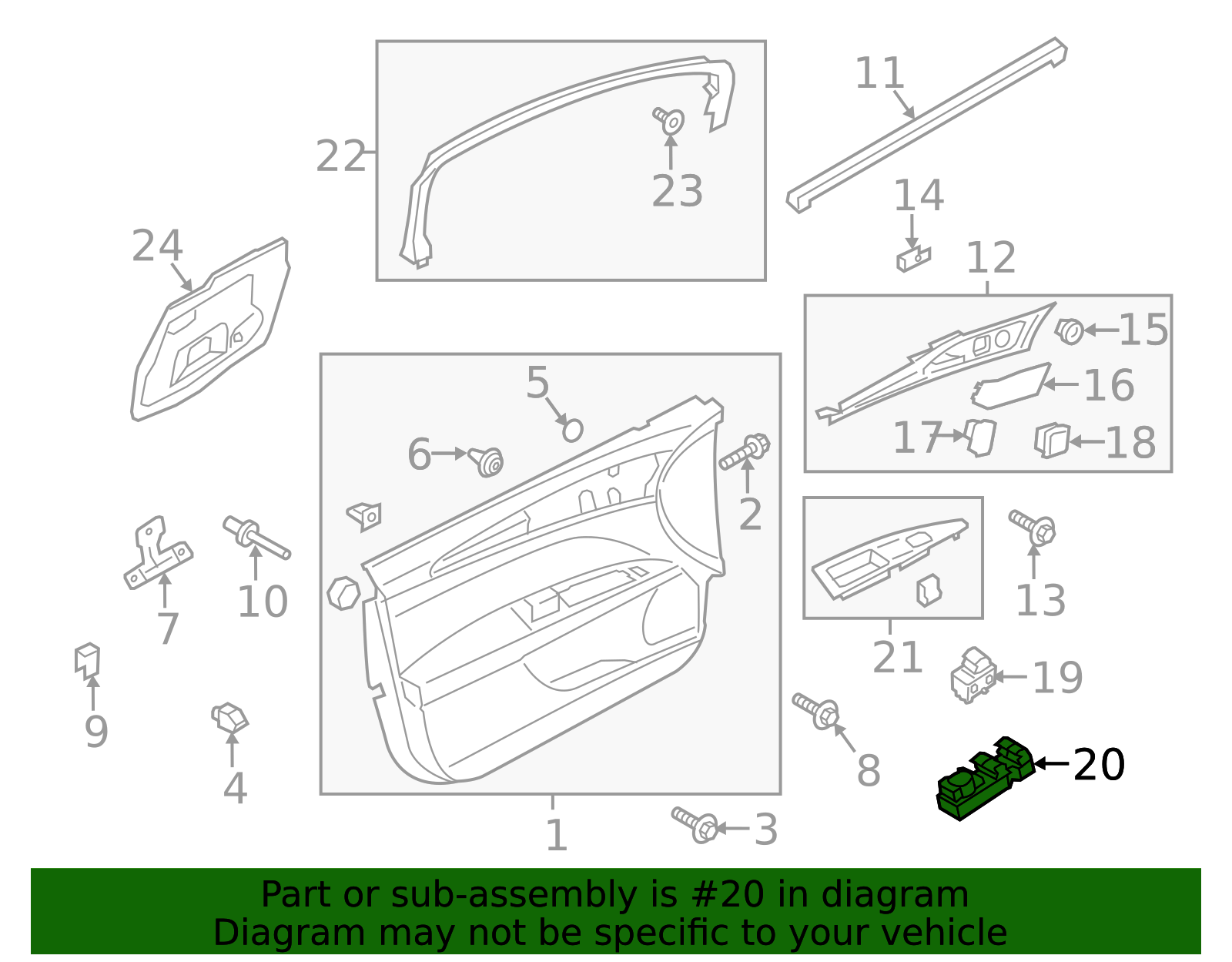 2013-2020 Ford Fusion | Window Switch | DG9Z-14529-AA | Walls' Ford Parts