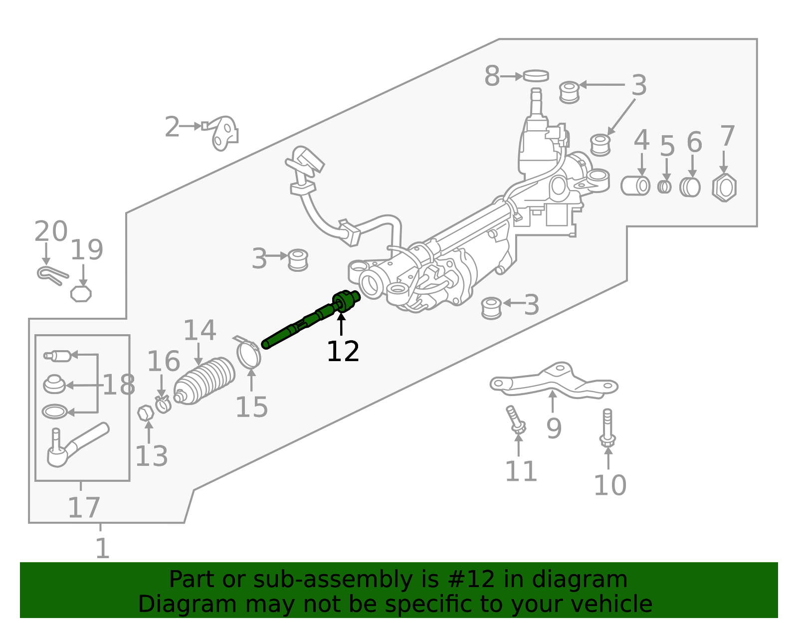 2019-2024 Subaru Inner Tie Rod 34160SJ000 | Subaru Parts Quick