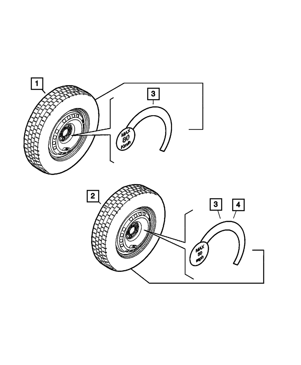68273008AA - Full Size Spare Tire And Wheel Assembly 2015-2022 Jeep ...