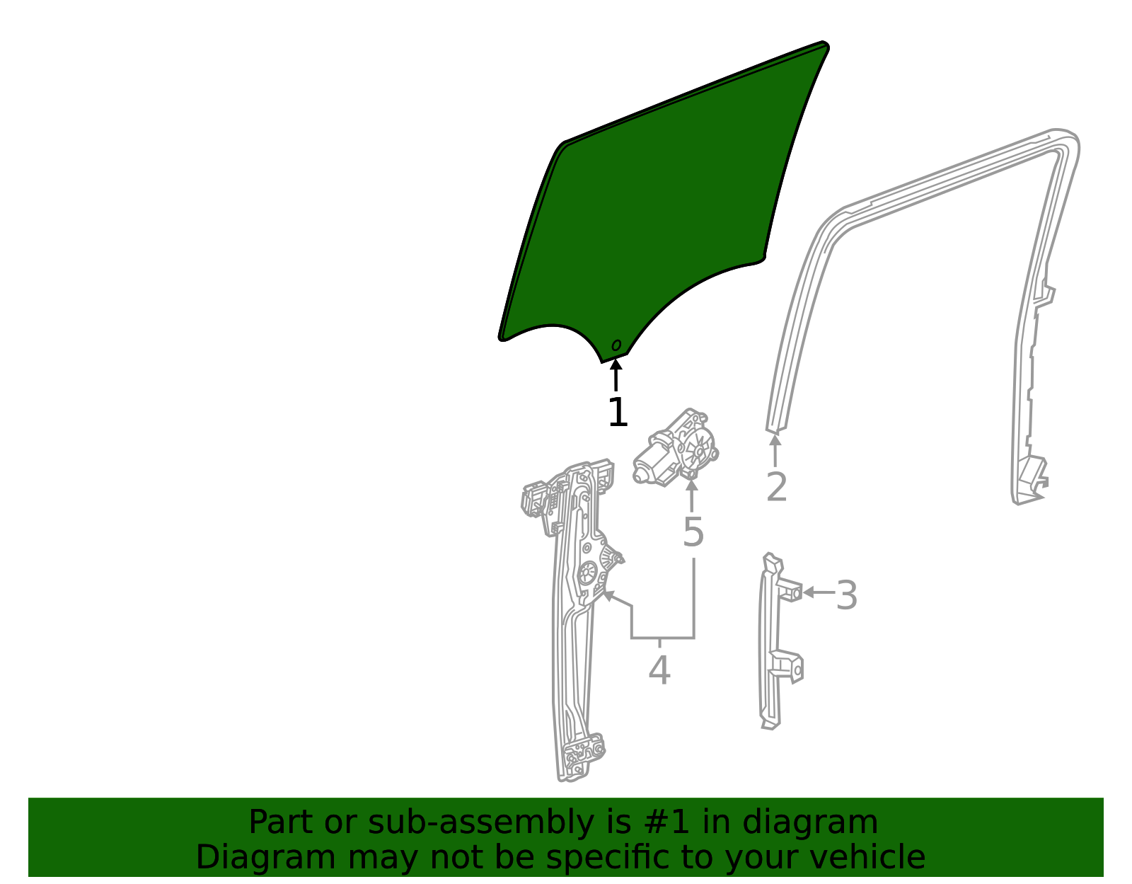 2019-2025 GM (Replaces 84560291) Rear Driver Side Door Window 85013703 ...