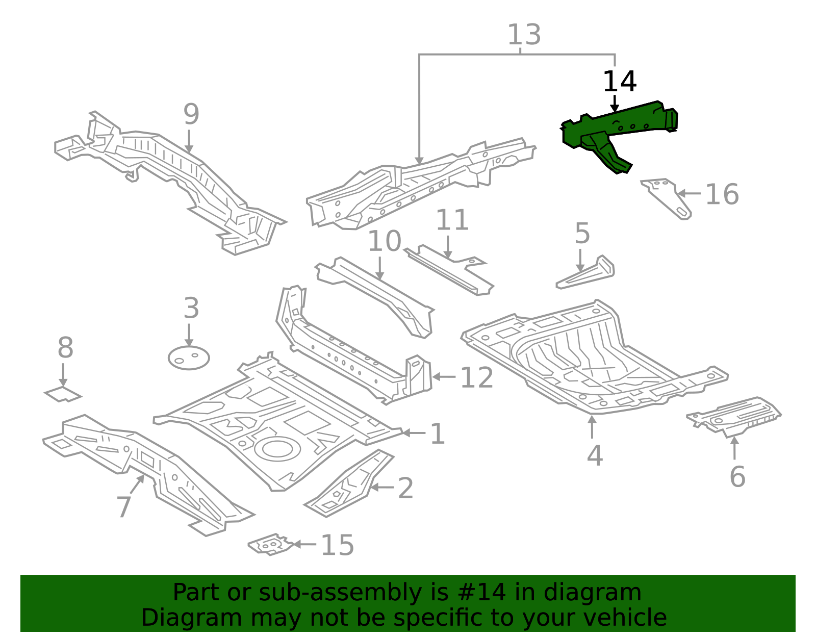 2019-2024 Toyota Frame Rail End 57604-0R030 | Toyota Parts Center