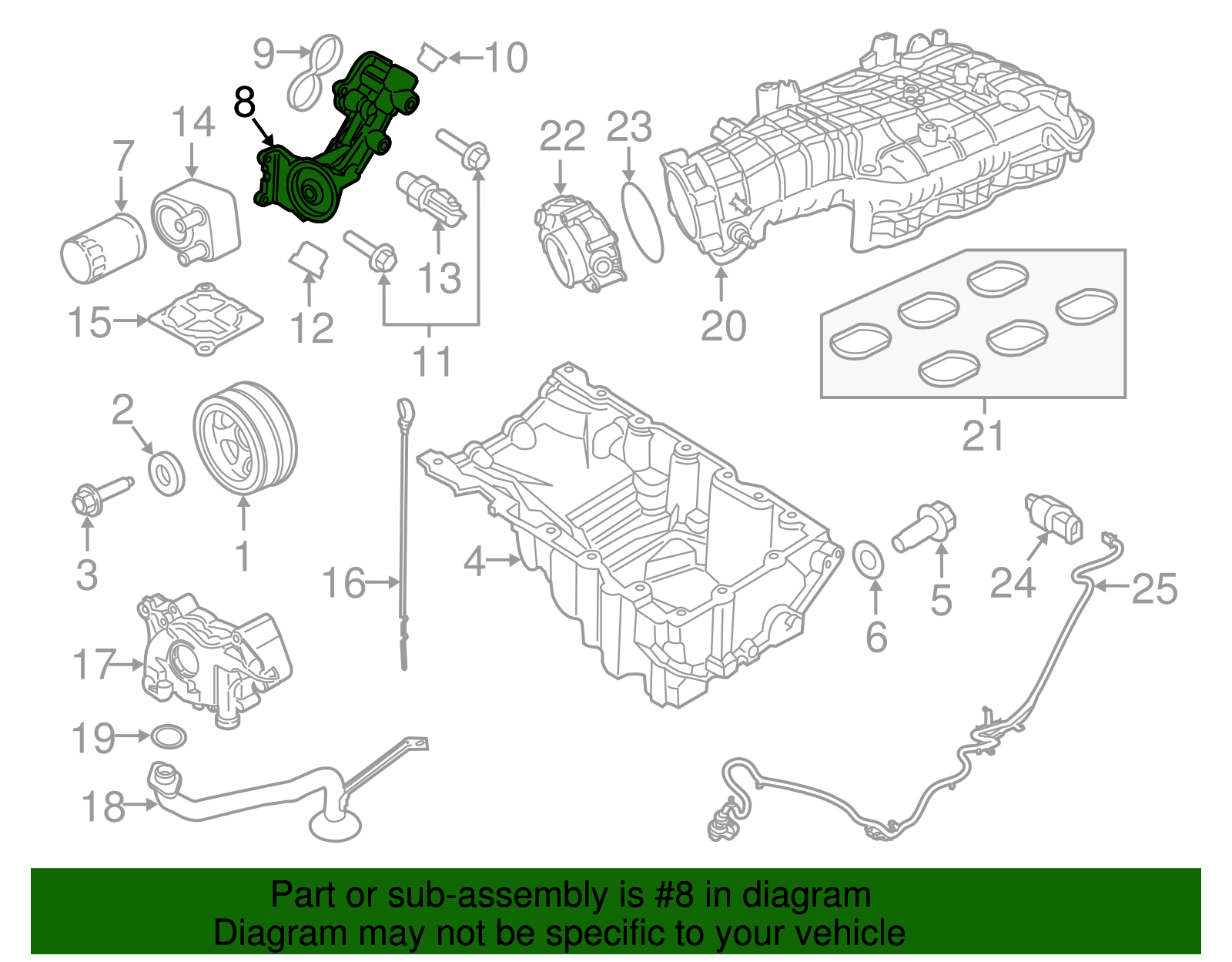 2011-2017 Ford Engine Oil Filter Adapter BL3Z-6881-HA | TascaParts.com