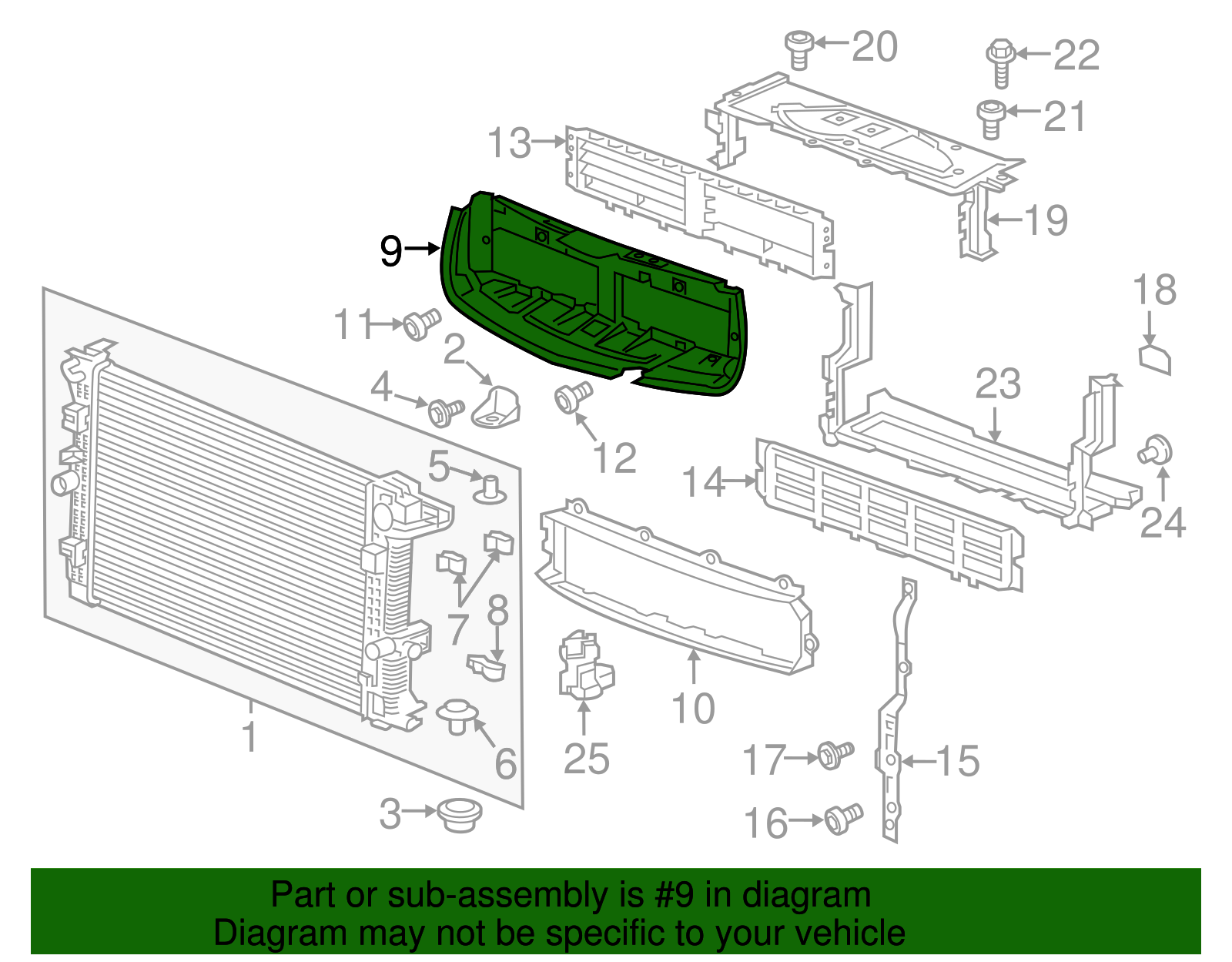 GM Parts | (23368097) - Radiator Air Baffle | GM Parts Store