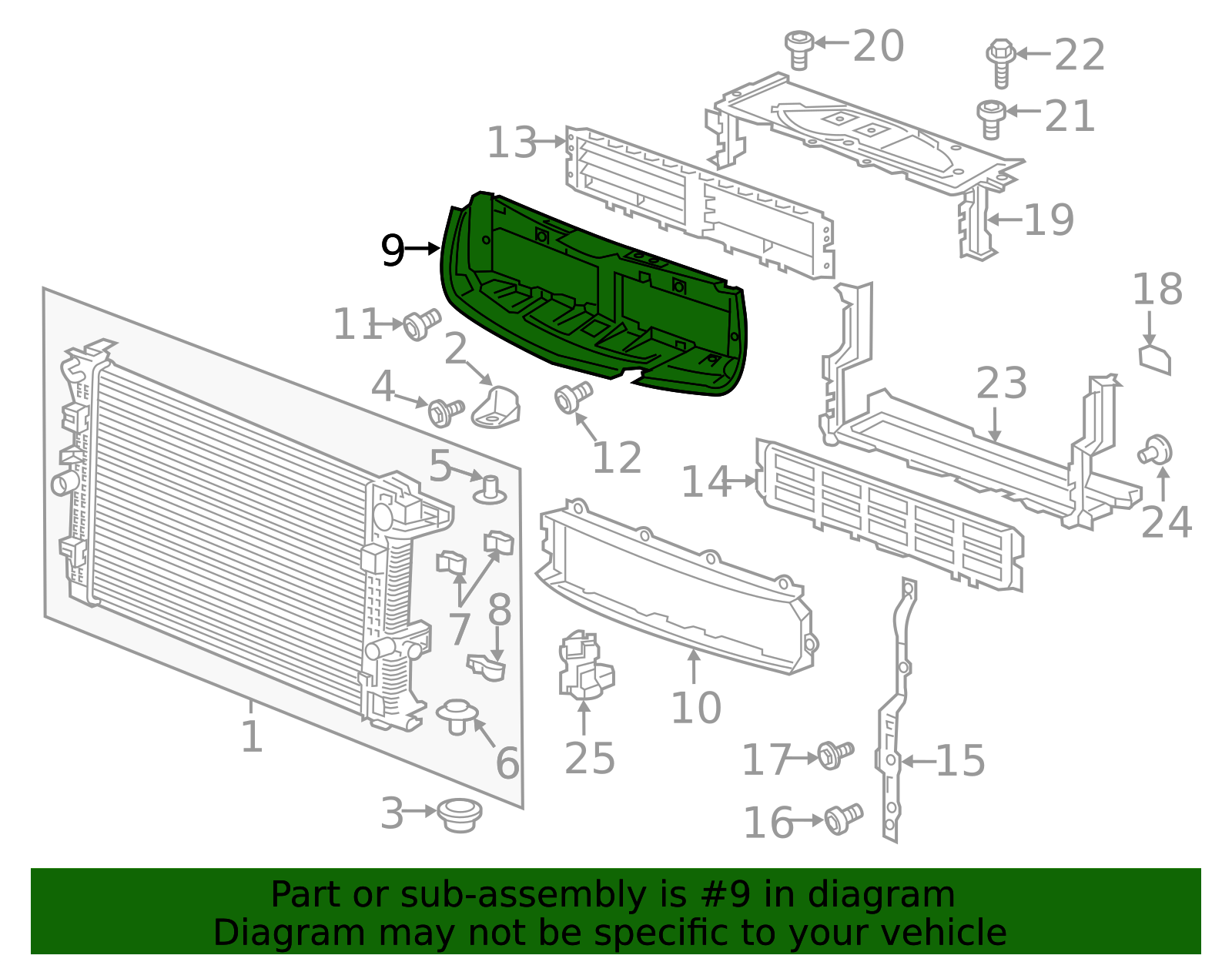 GM Parts | (23368097) - Radiator Air Baffle | GM Parts Store