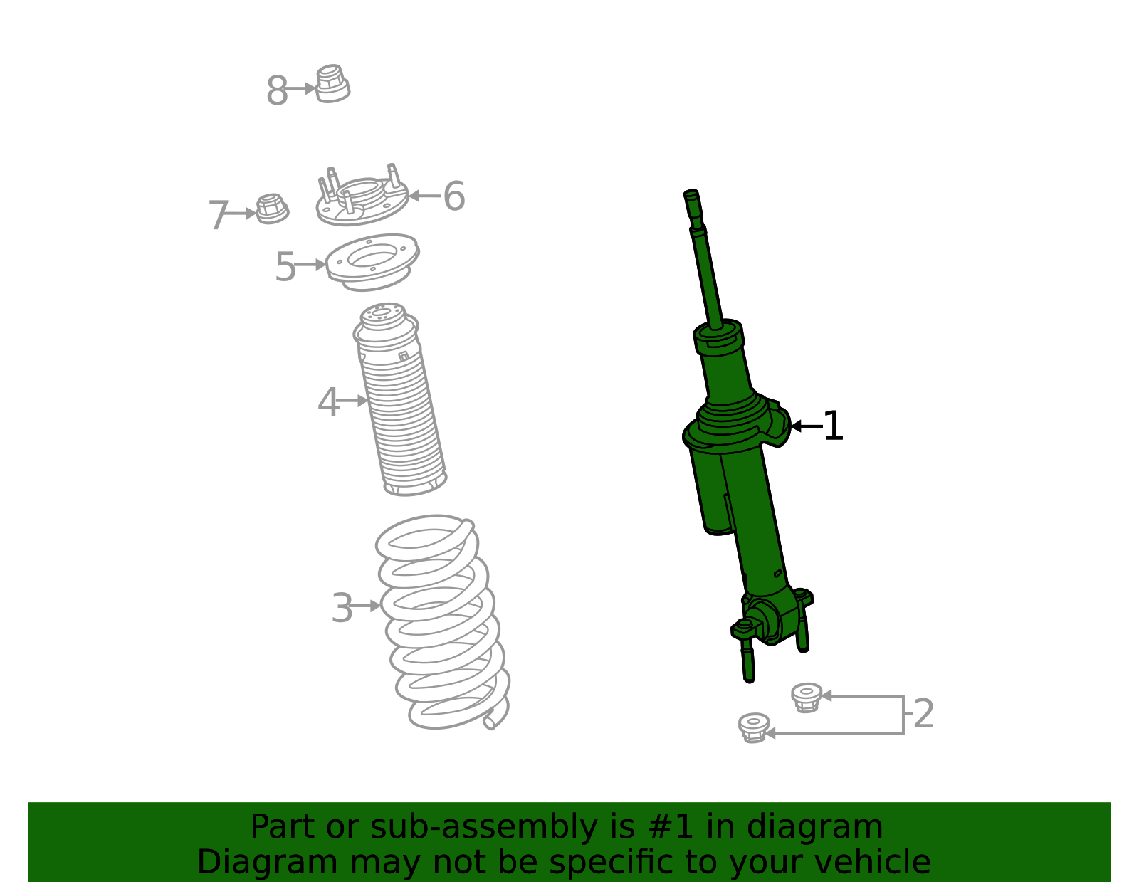 2021-2025 Ford Bronco Suspension Strut MB3Z-18124-BA | Awesome Parts Ford