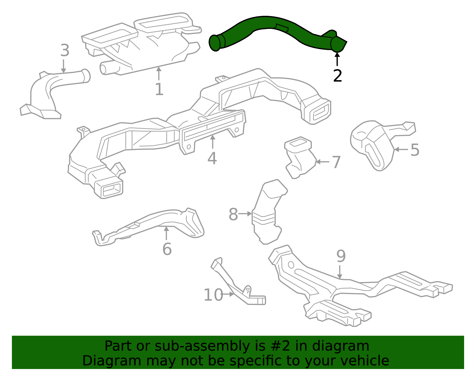 2017-2021 Chevrolet Bolt EV Passenger Side Window Defogger Outlet Duct ...