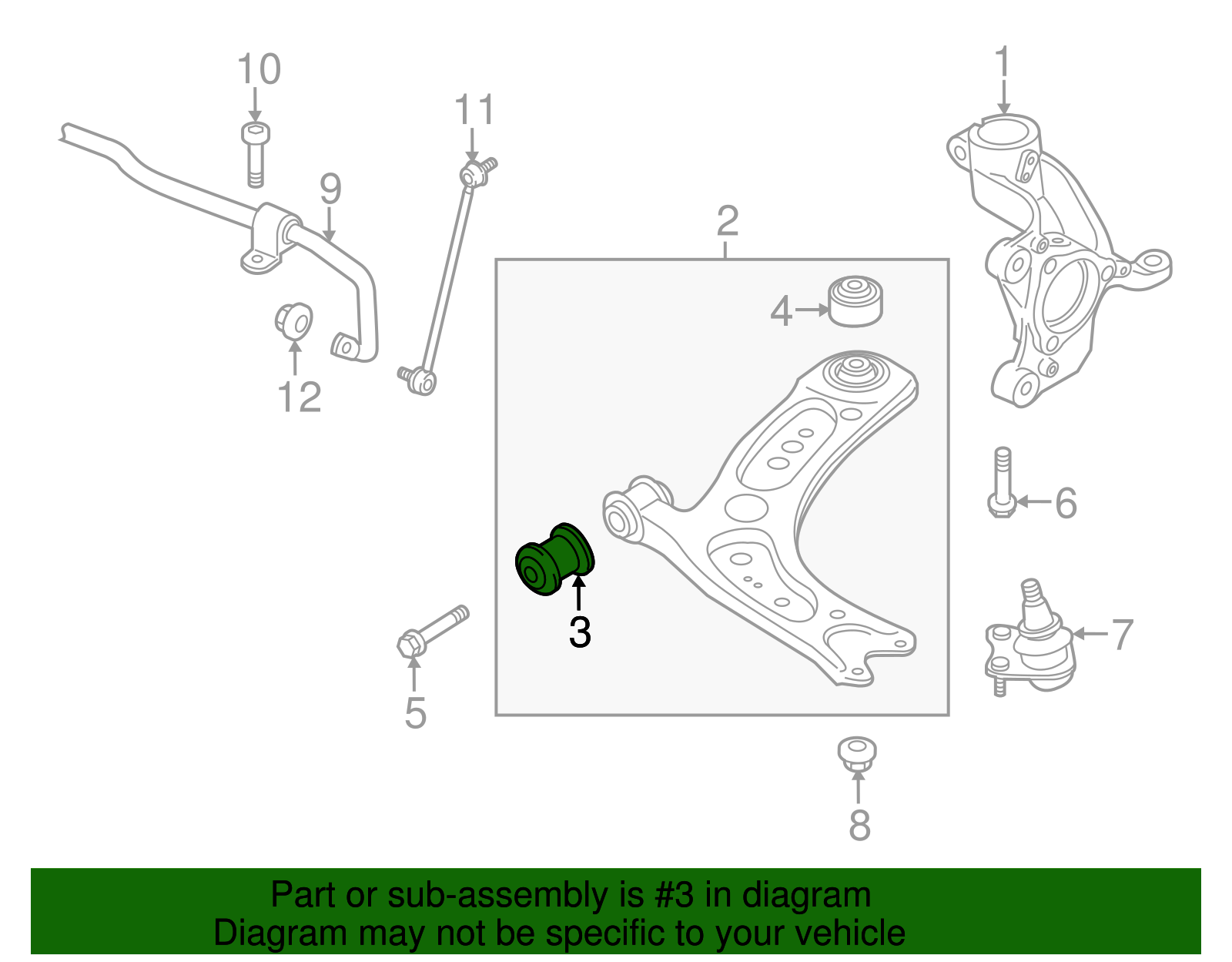 2015-2025 Audi Lower Control Arm Front Bushing 5Q0-407-182 | Audi USA Parts