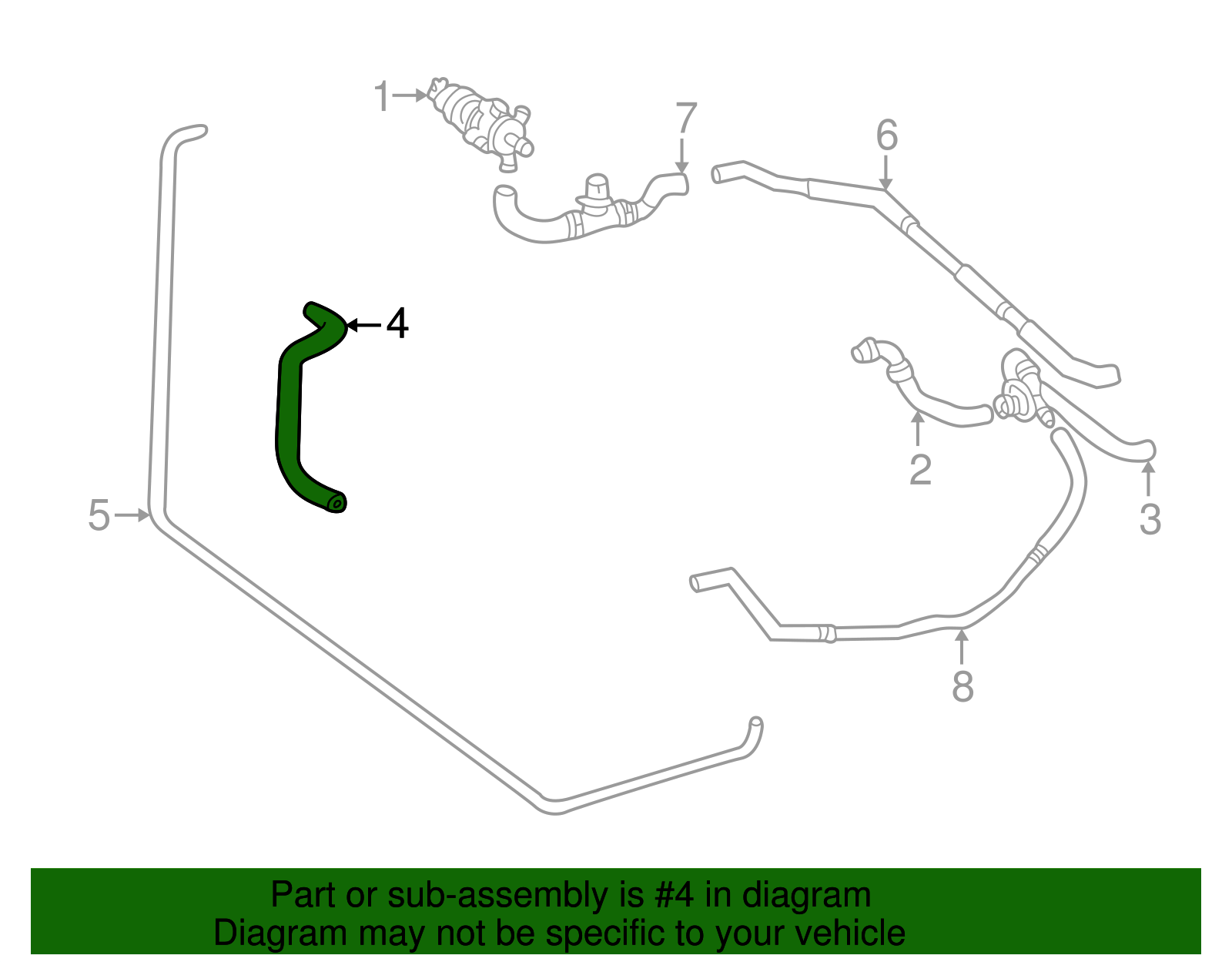 203-832-43-94 - Engine Coolant Hose 2005-2009 Mercedes-Benz | Mercedes ...