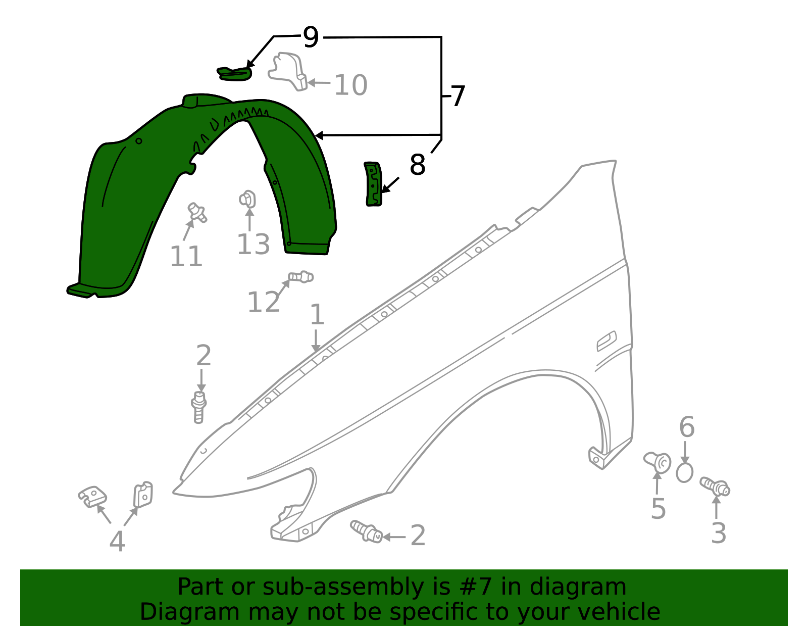 Genuine Wheel Arch Liner for 1994-2003 Saab | Part# 4959417 | Over 30% ...