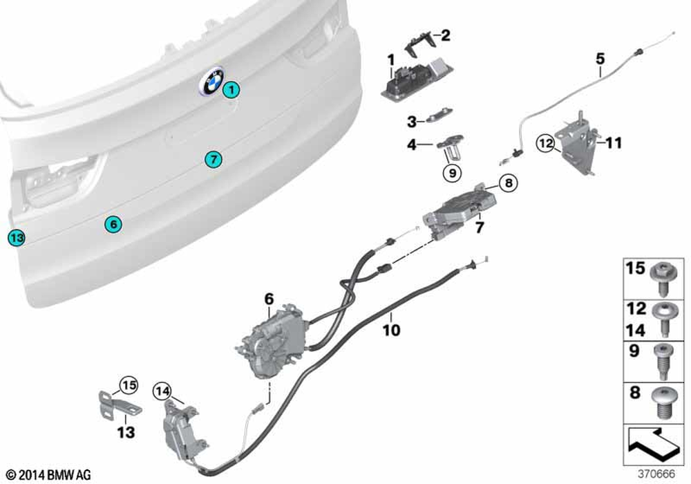51247303443 - BMW Trunk Lid Power Lock Drive 2012-2018 BMW ...