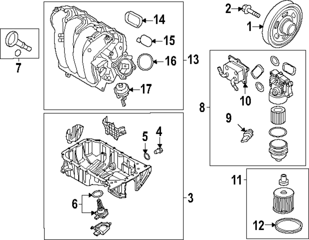 26400-2J300 - Oil Cooler Assembly 2025 Kia K4 | Kia.Parts Store