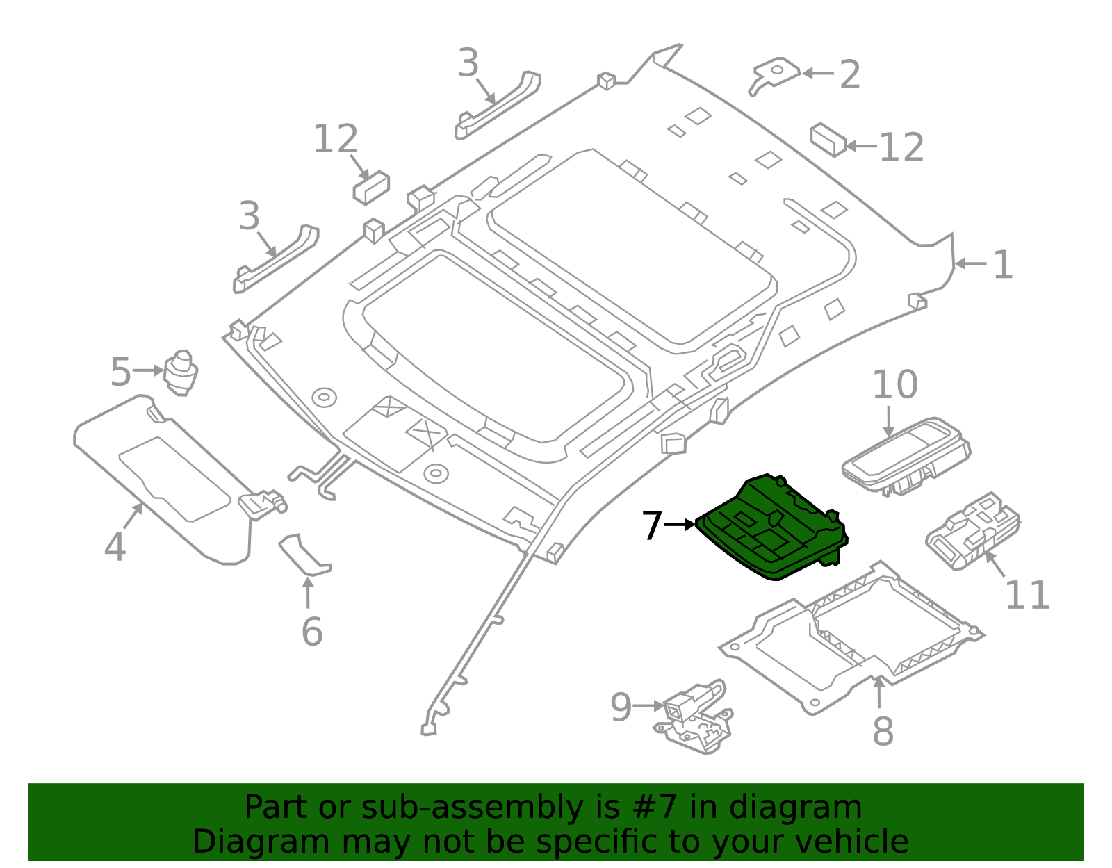2017-2018 Nissan Maxima Map Lamp Assembly 26430-4RD7A | QuirkParts