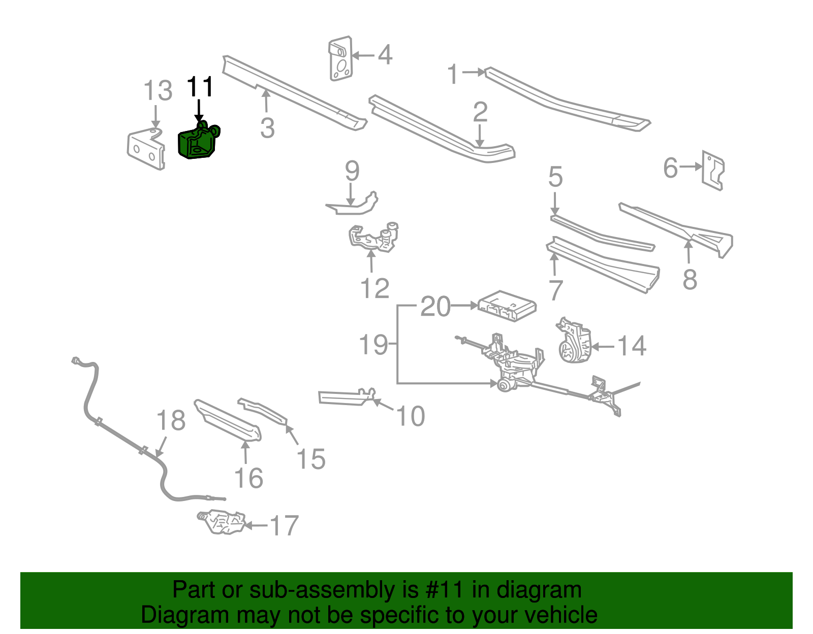 25908841 - OEM GM Roller Bracket | GMPartsCenter.net | GM Parts Center