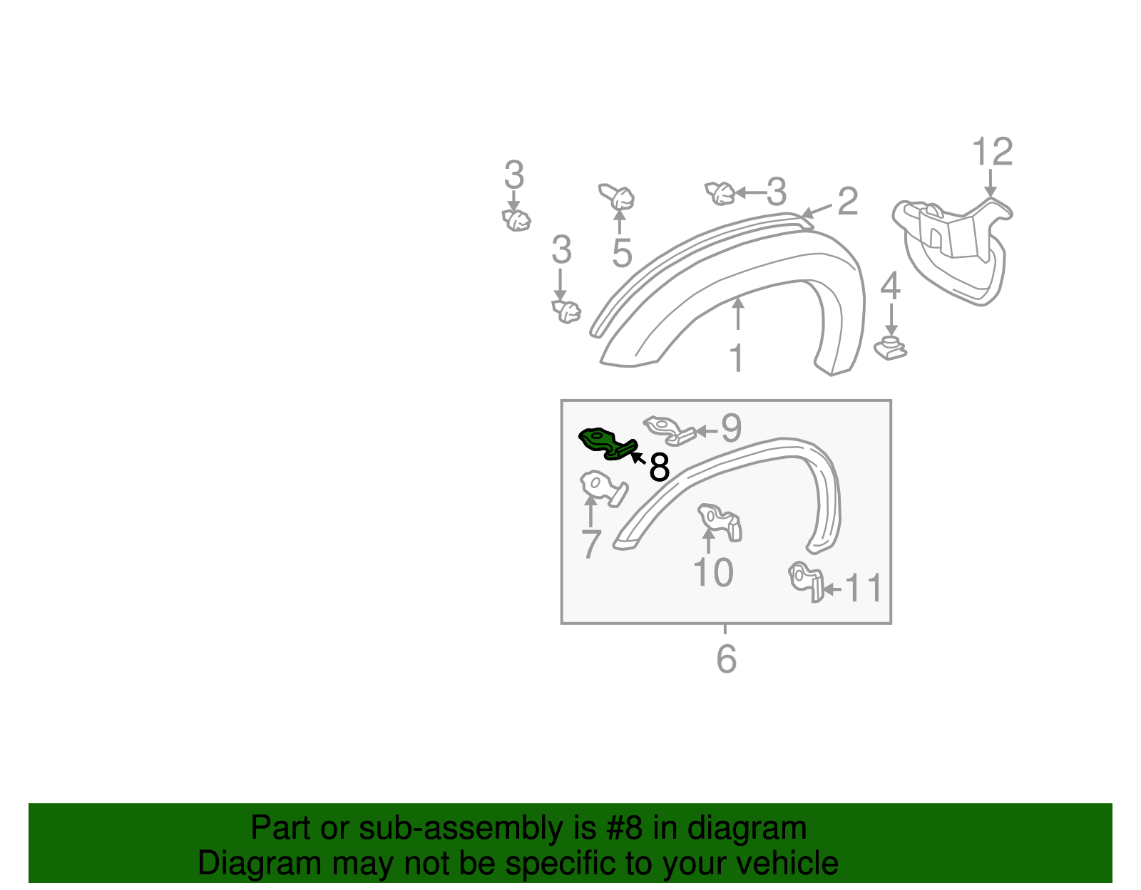 2000-2006 Toyota Tundra Wheel Opening Molding Retainer 75392-0C060 ...