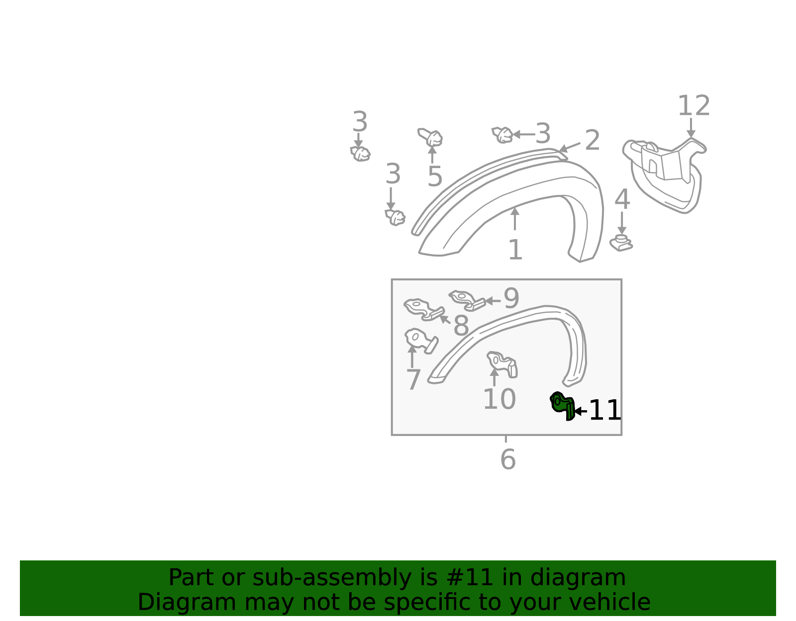2000-2006 Toyota Tundra Wheel Opening Molding Retainer 75392-0C050 ...