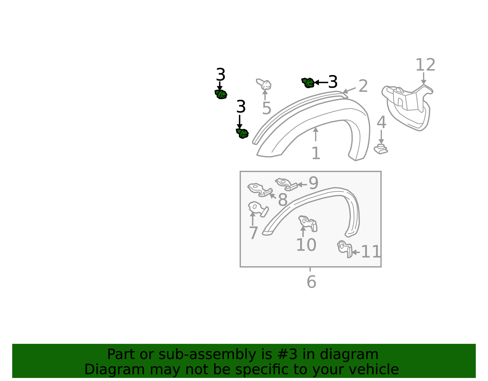 75395-0C010 - Wheel Flare Clip - 2005 2006 Toyota Tundra | Nucar Toyota ...